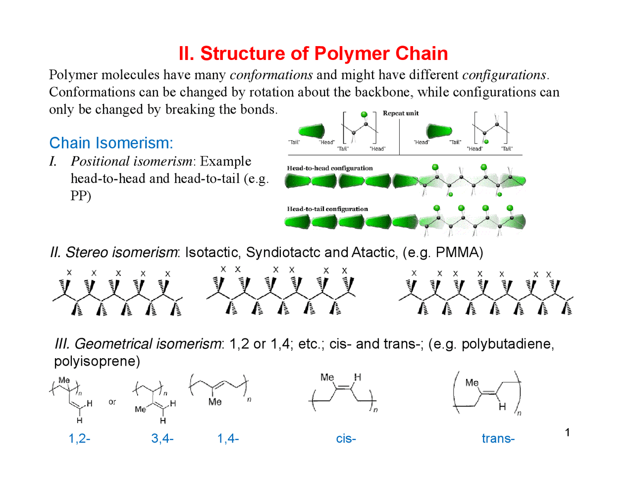 Polymer 1 - Freely Jointed Chain Slides - Docsity