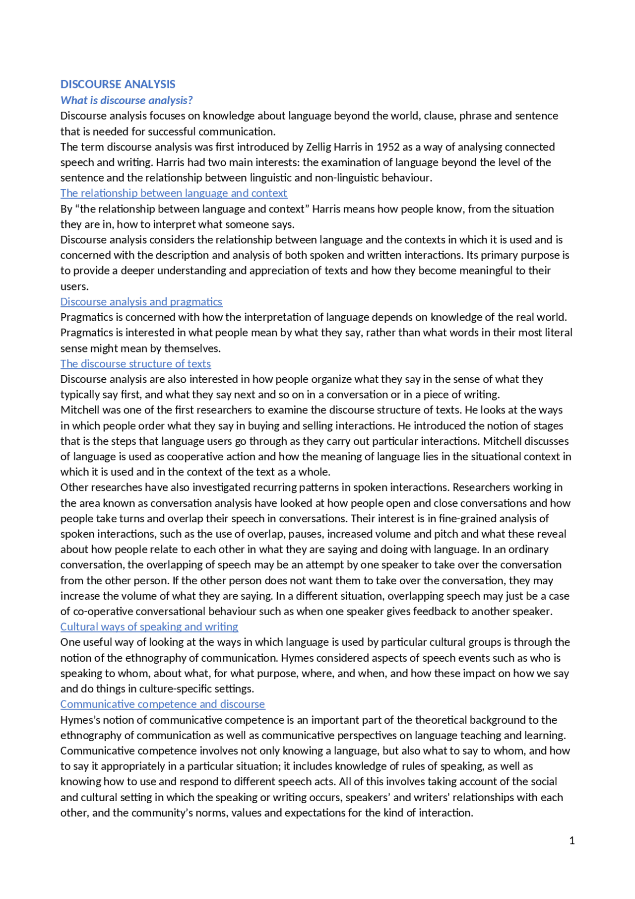 Discourse Analysis, Language and the Internet, English as a Global Language, Corpora in Applied ...