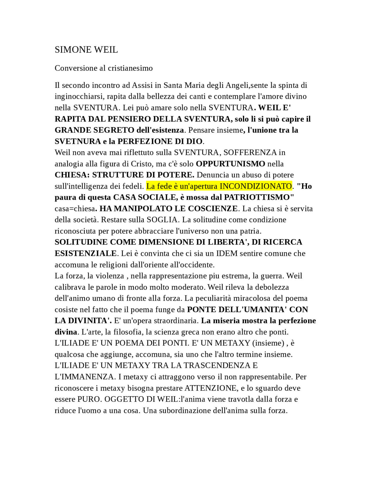 Simone Weil Sullilliade Appunti Di Storia Della Filosofia Docsity