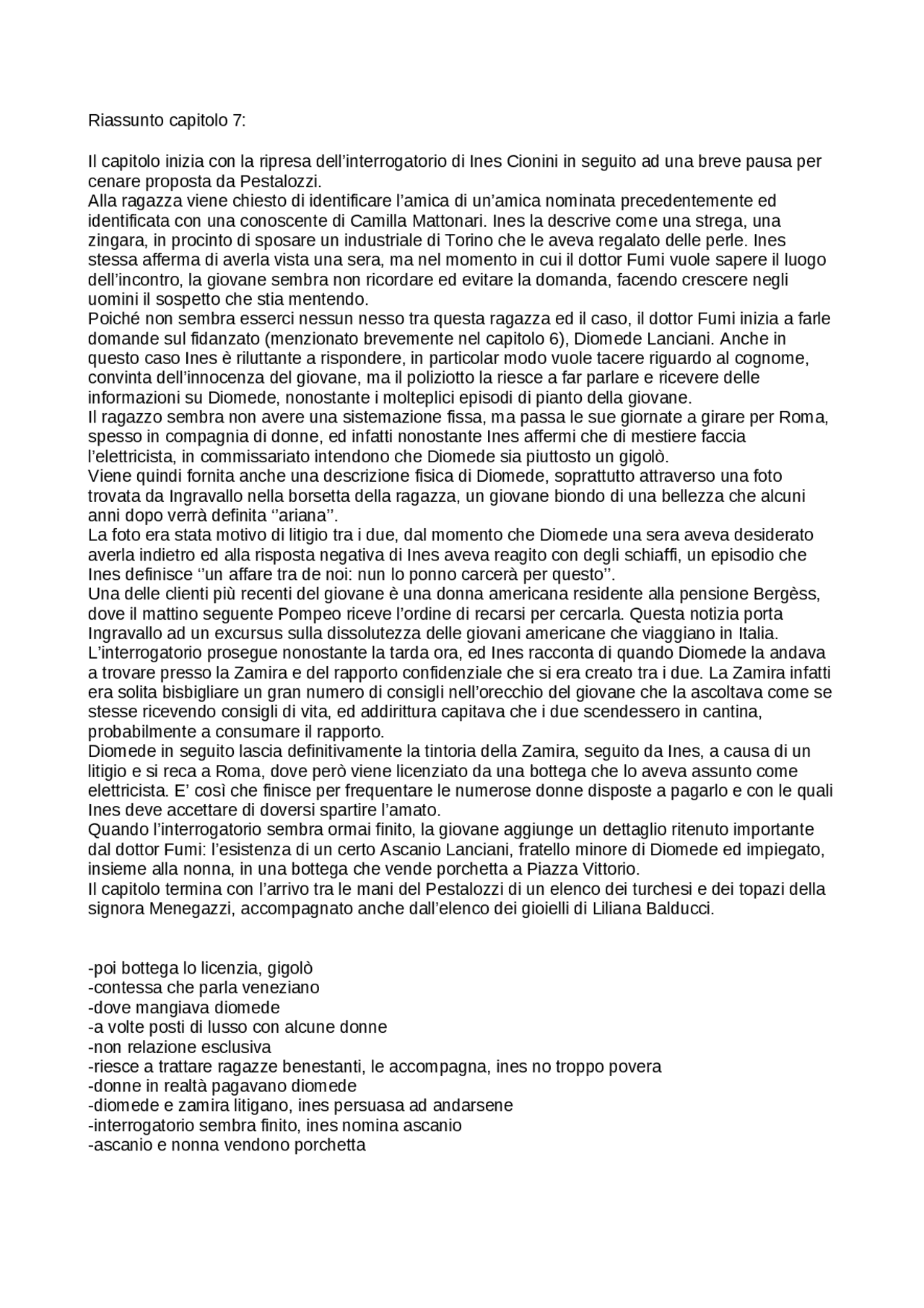Riassunto Cap 7 De Il Pasticciaccio Gadda Docsity