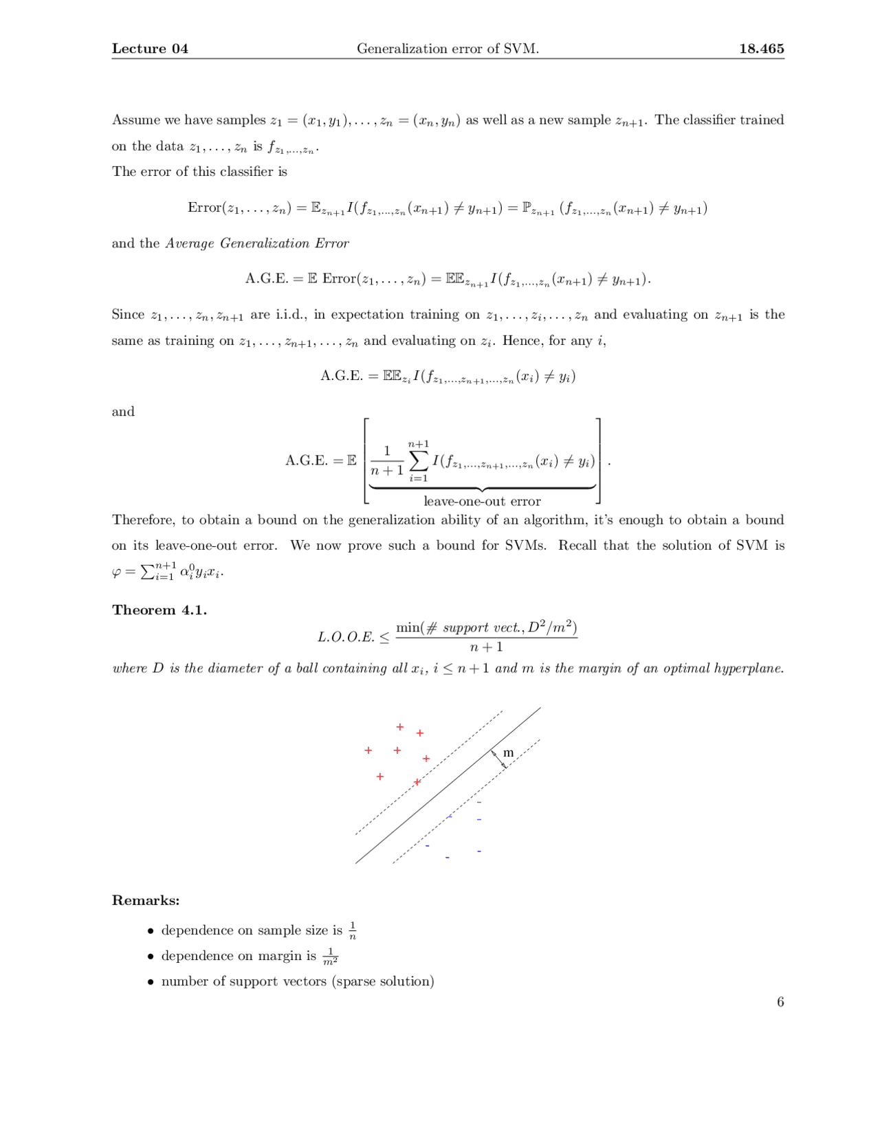 Generalization Error Of Svm Machine Learning Lecture Notes