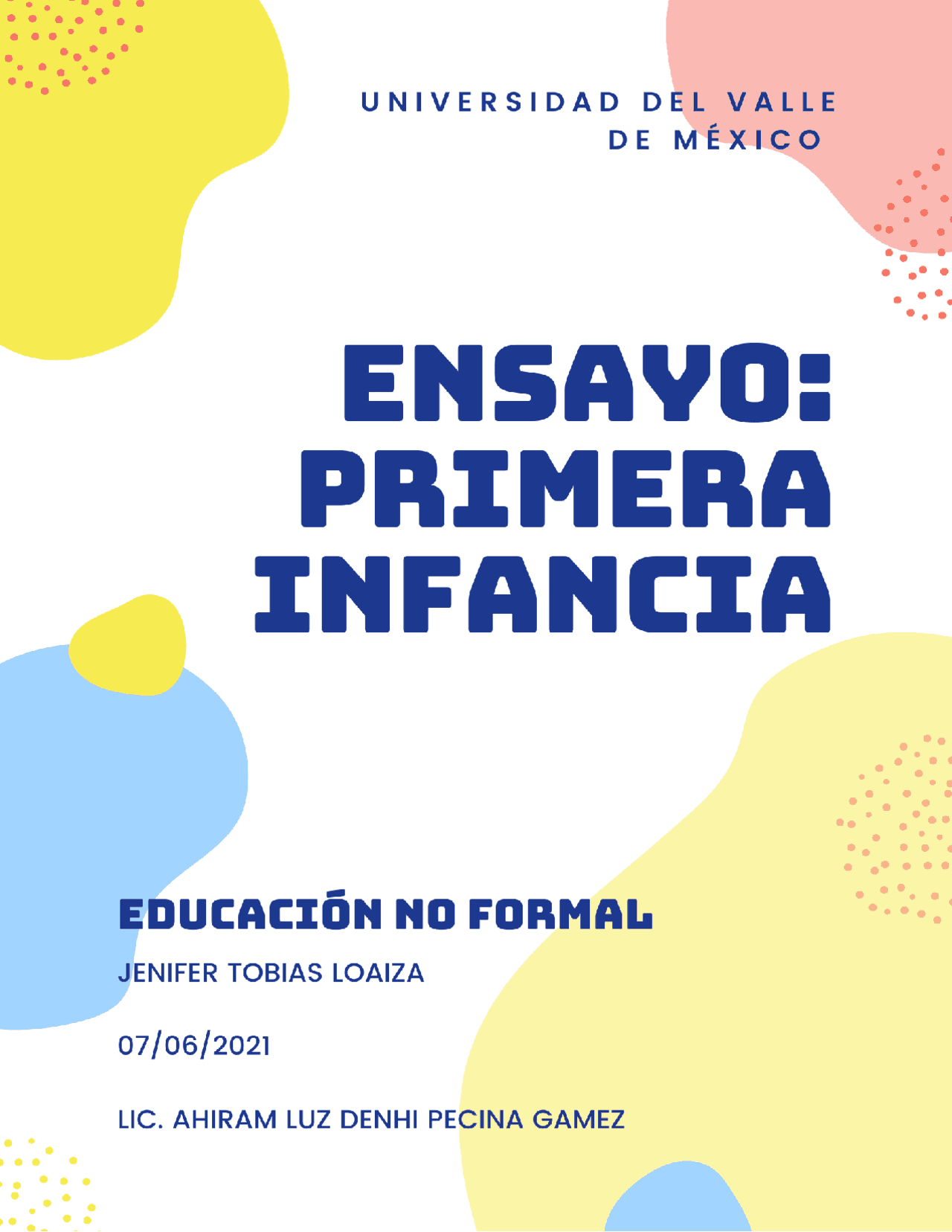 Ensayo Primera Infancia Résumés De Psicologia Docsity