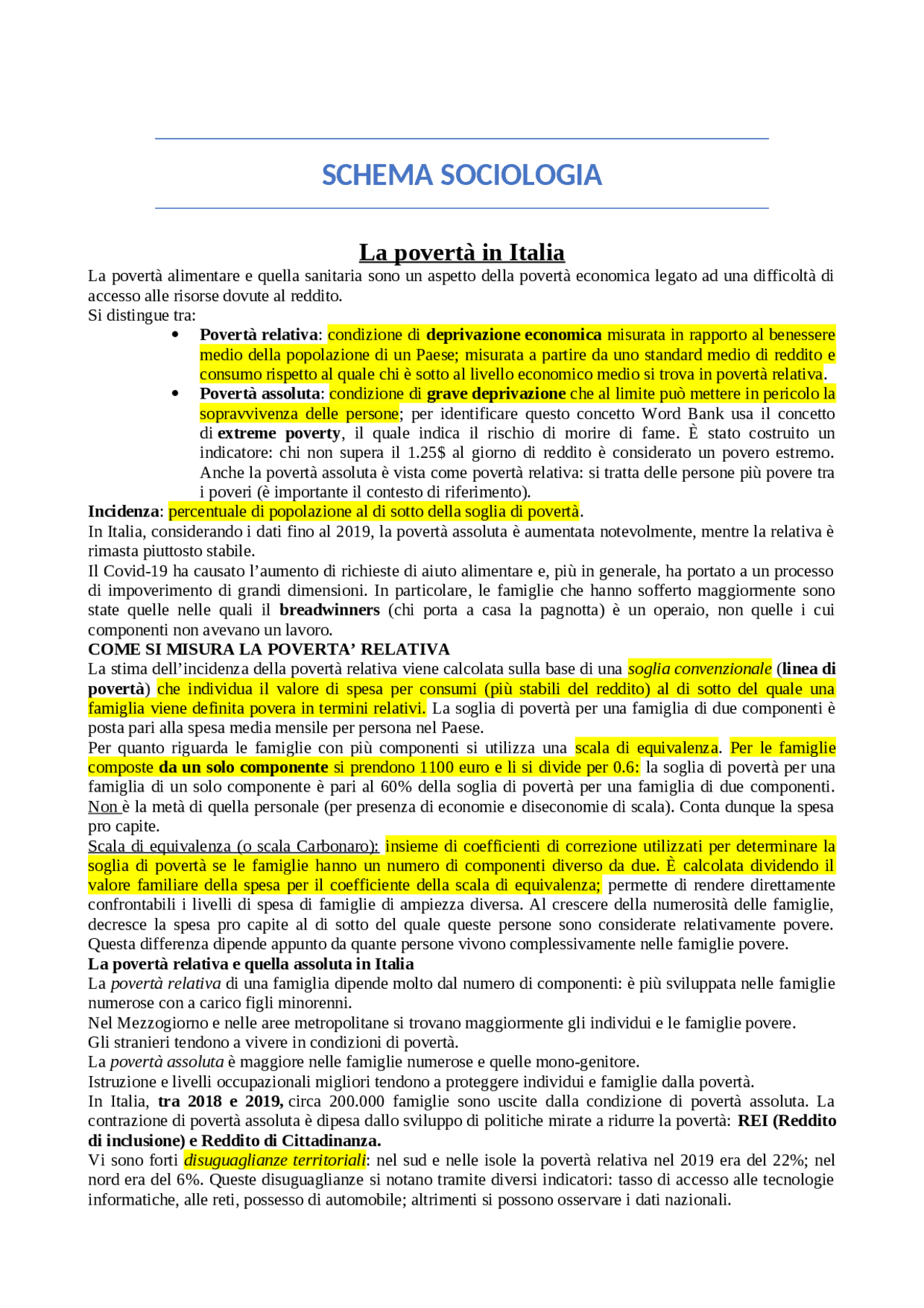 Riassunto Sociologia Dello Sviluppo Secondo Semestre Docsity