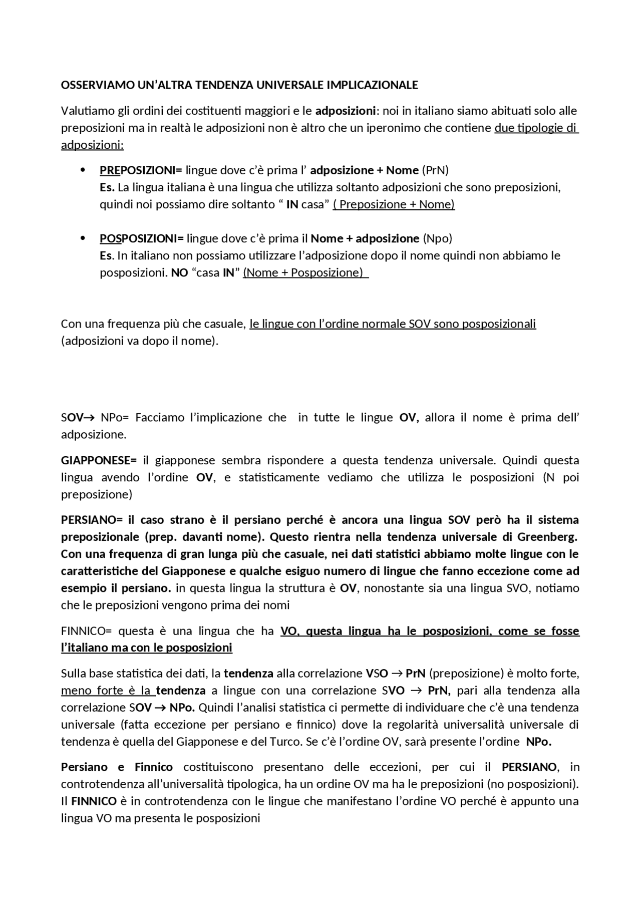 Tipologia Linguistica Docsity