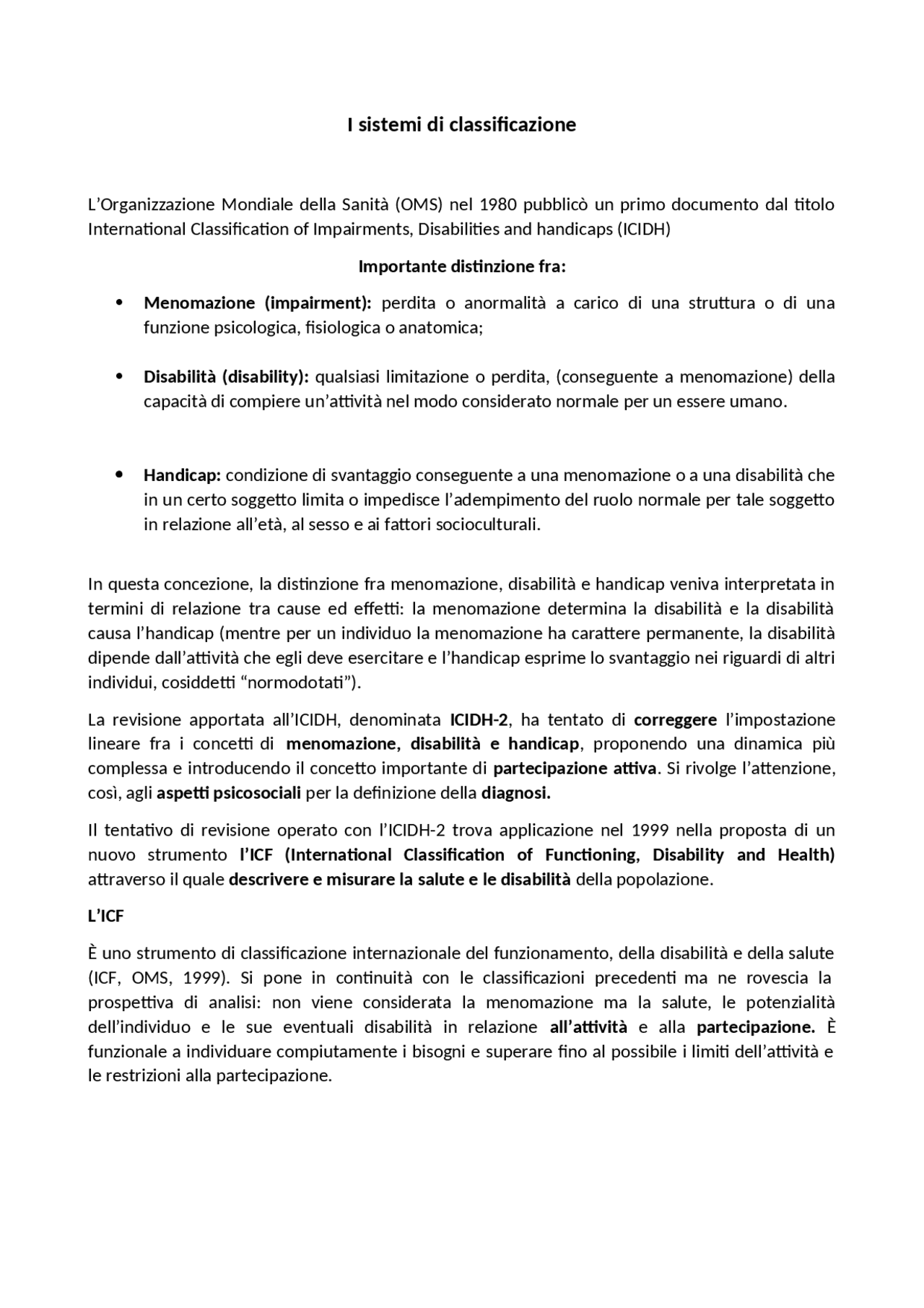 I Sistemi Di Classificazione Docsity