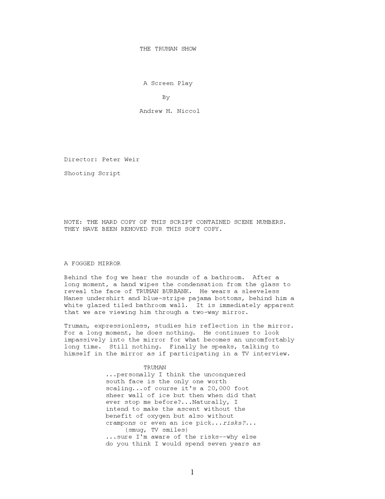 THE TRUMAN SHOW - Docsity