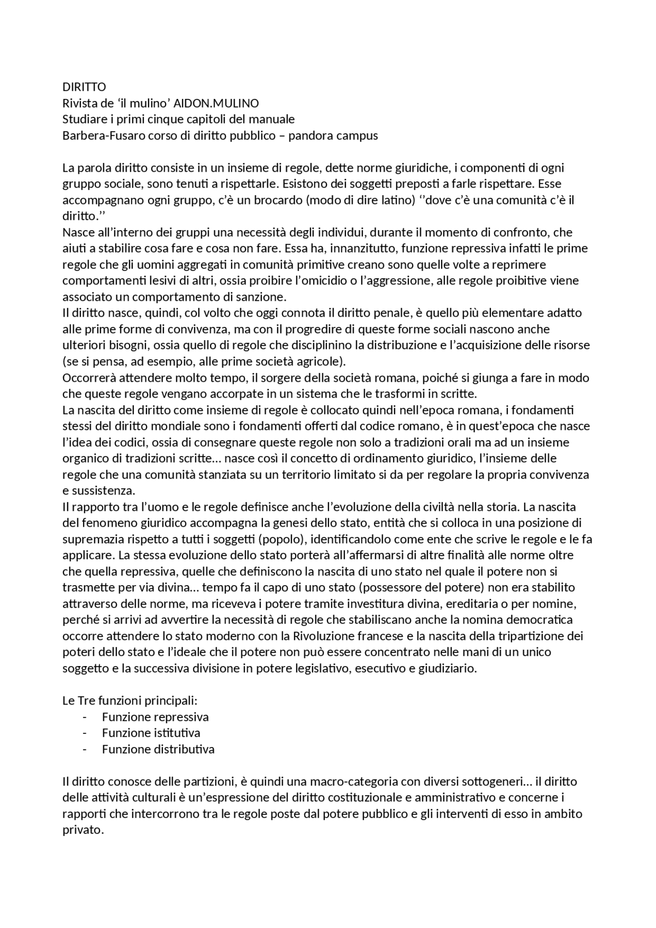 Prima Lezione Diritto Docsity