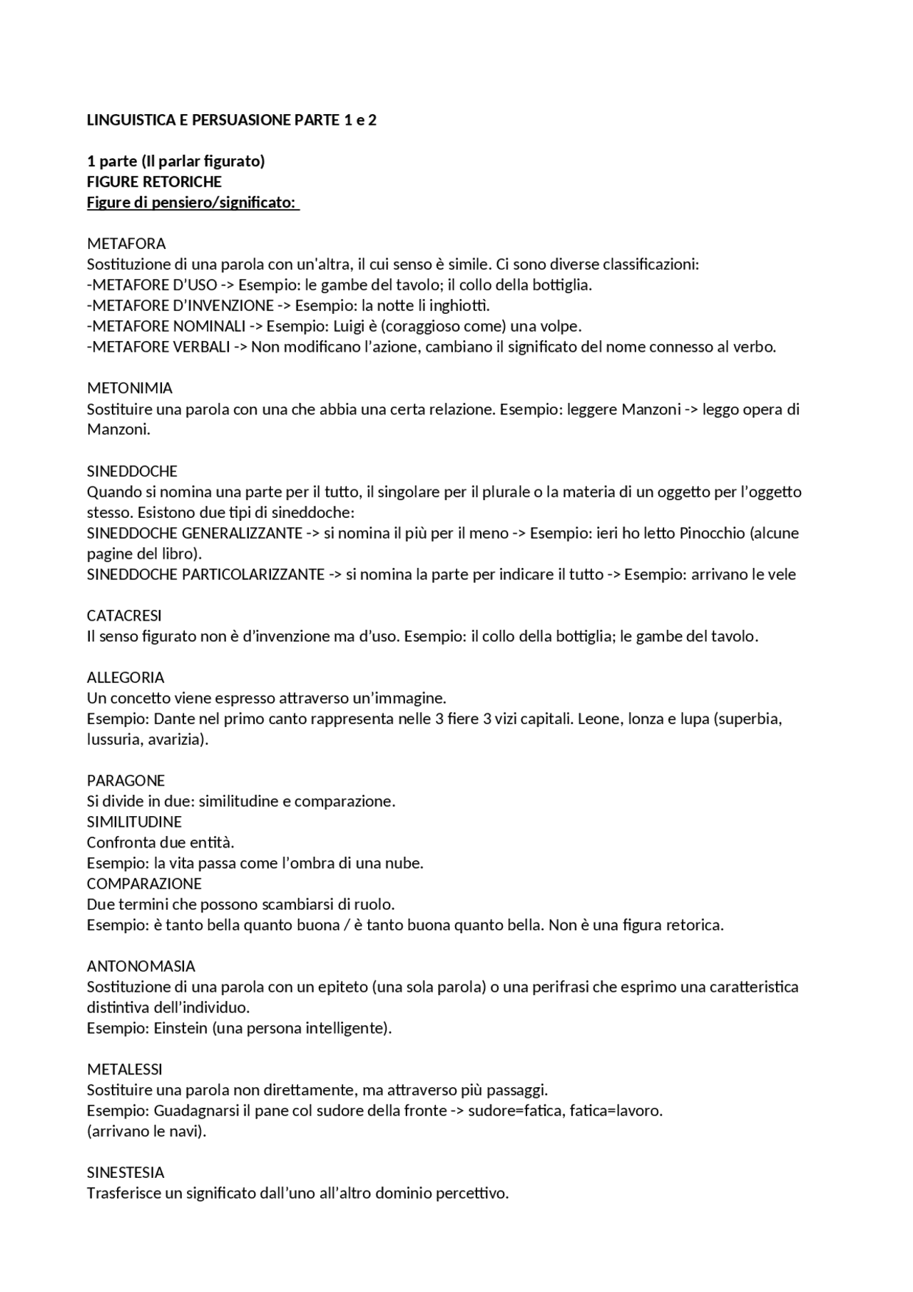 Linguistica E Persuasione Riassunti Docsity