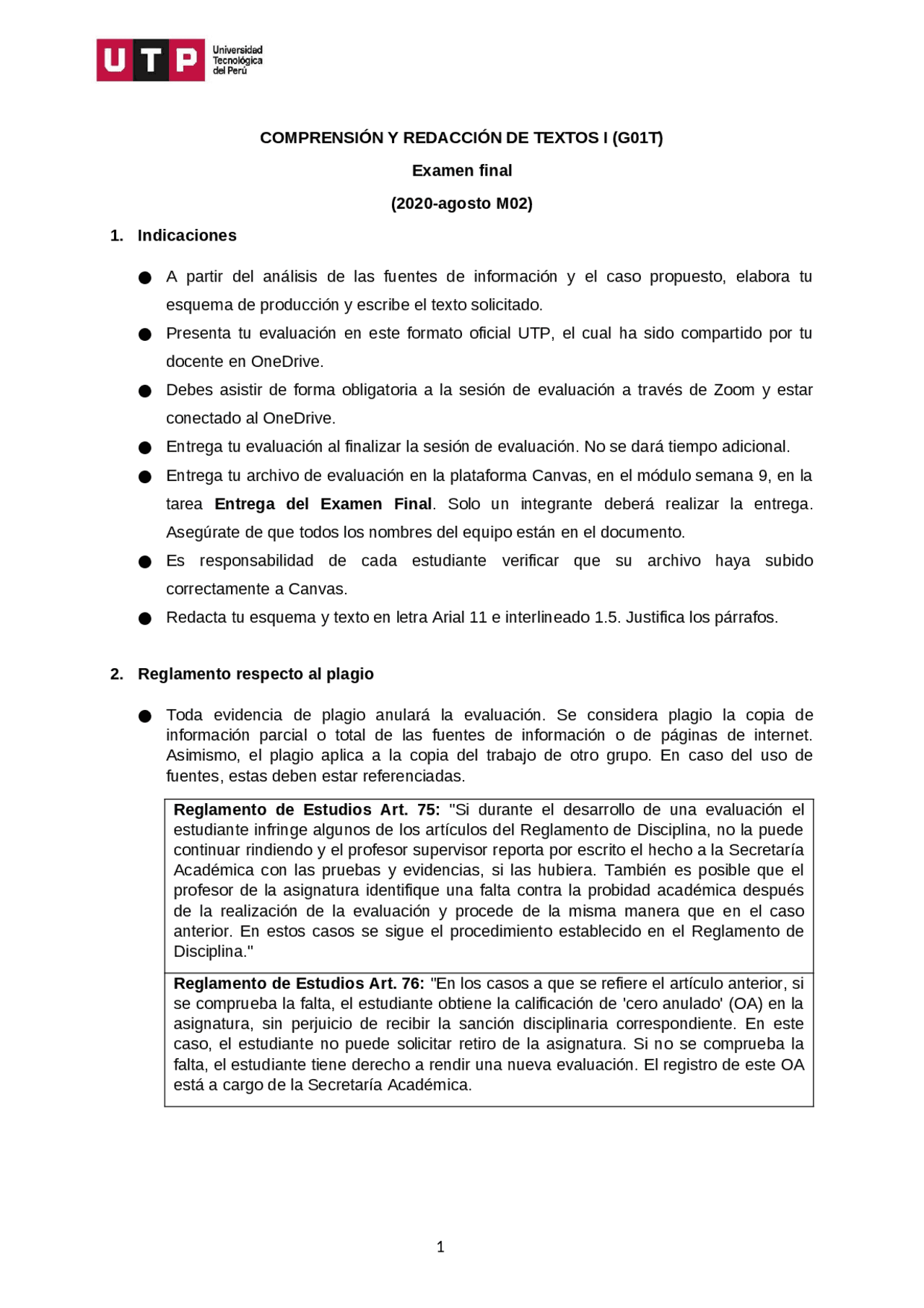 Examen Final Comprensioion Y Redaccion Exámenes De Redacción De
