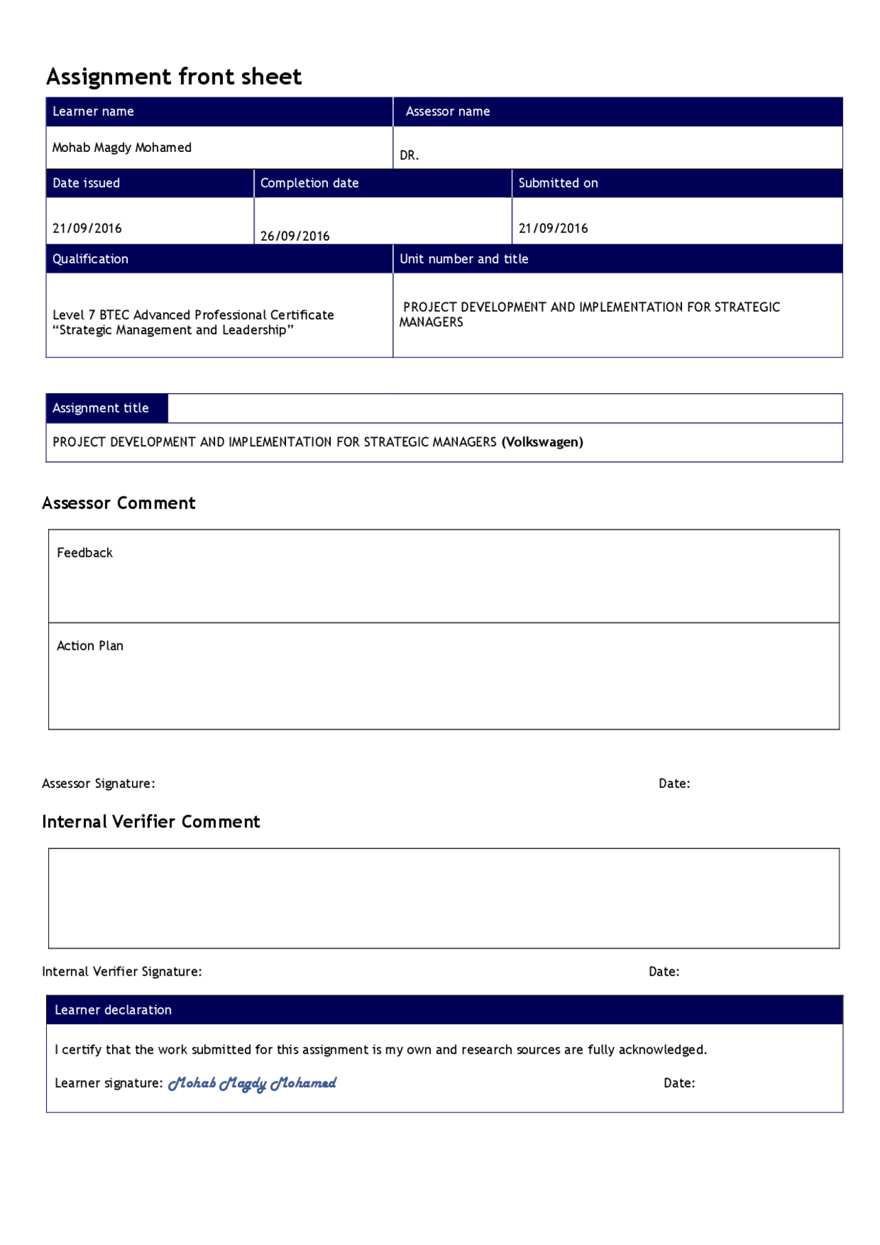 Project development and implementation | Assignments Project Management ...