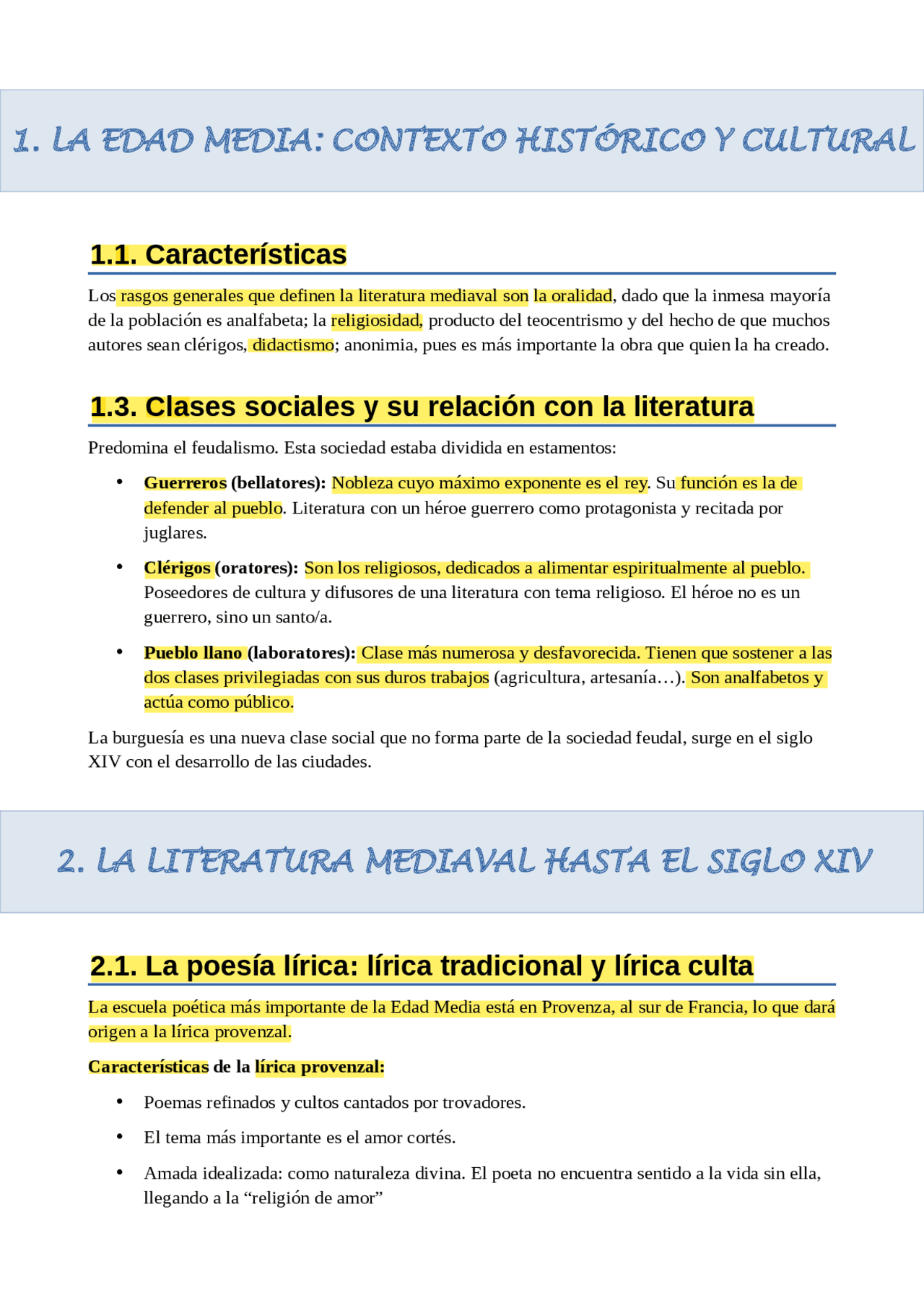 LA EDAD MEDIA: CONTEXTO HISTÓRICO Y CULTURA - Docsity