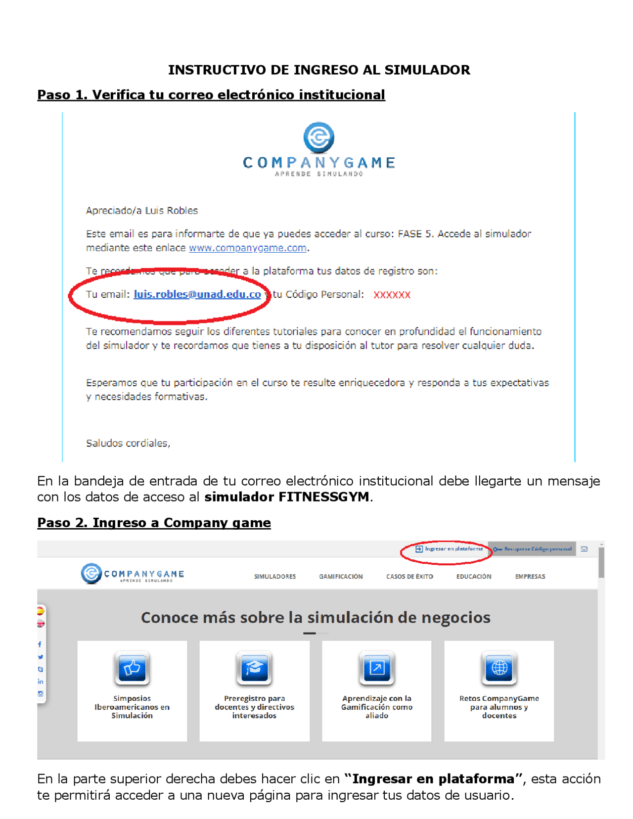 Instructivo de ingreso - Docsity
