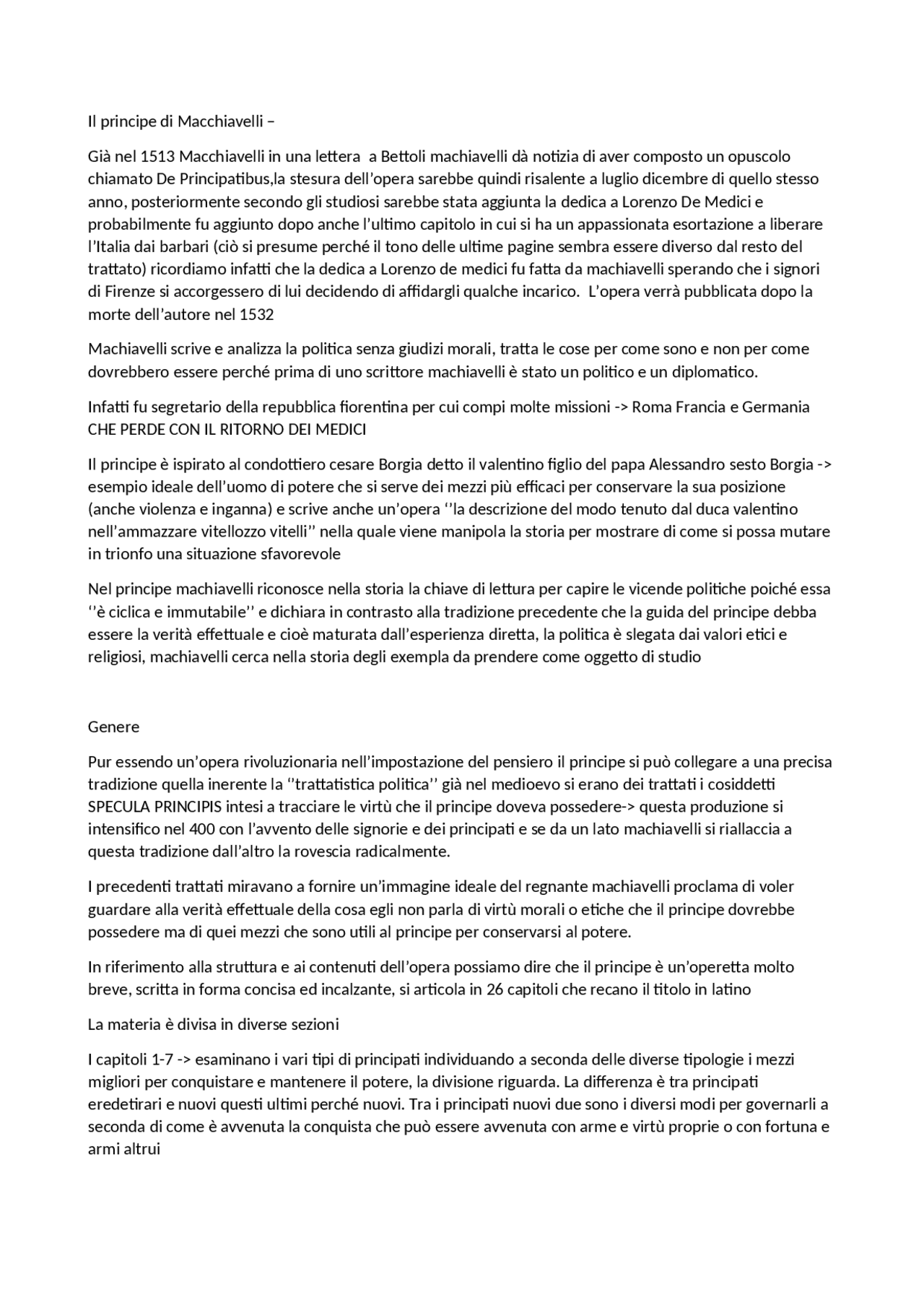 Il Principe Di Machiavelli Docsity
