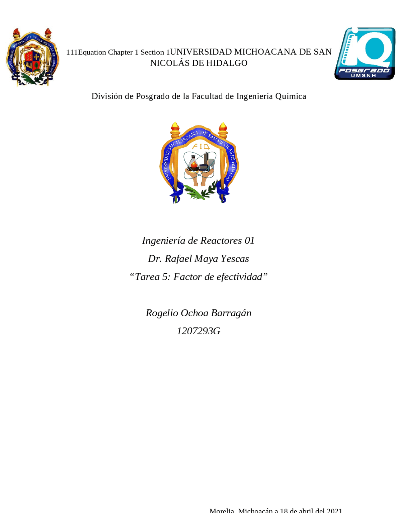 Ingeniería De Reactores Docsity