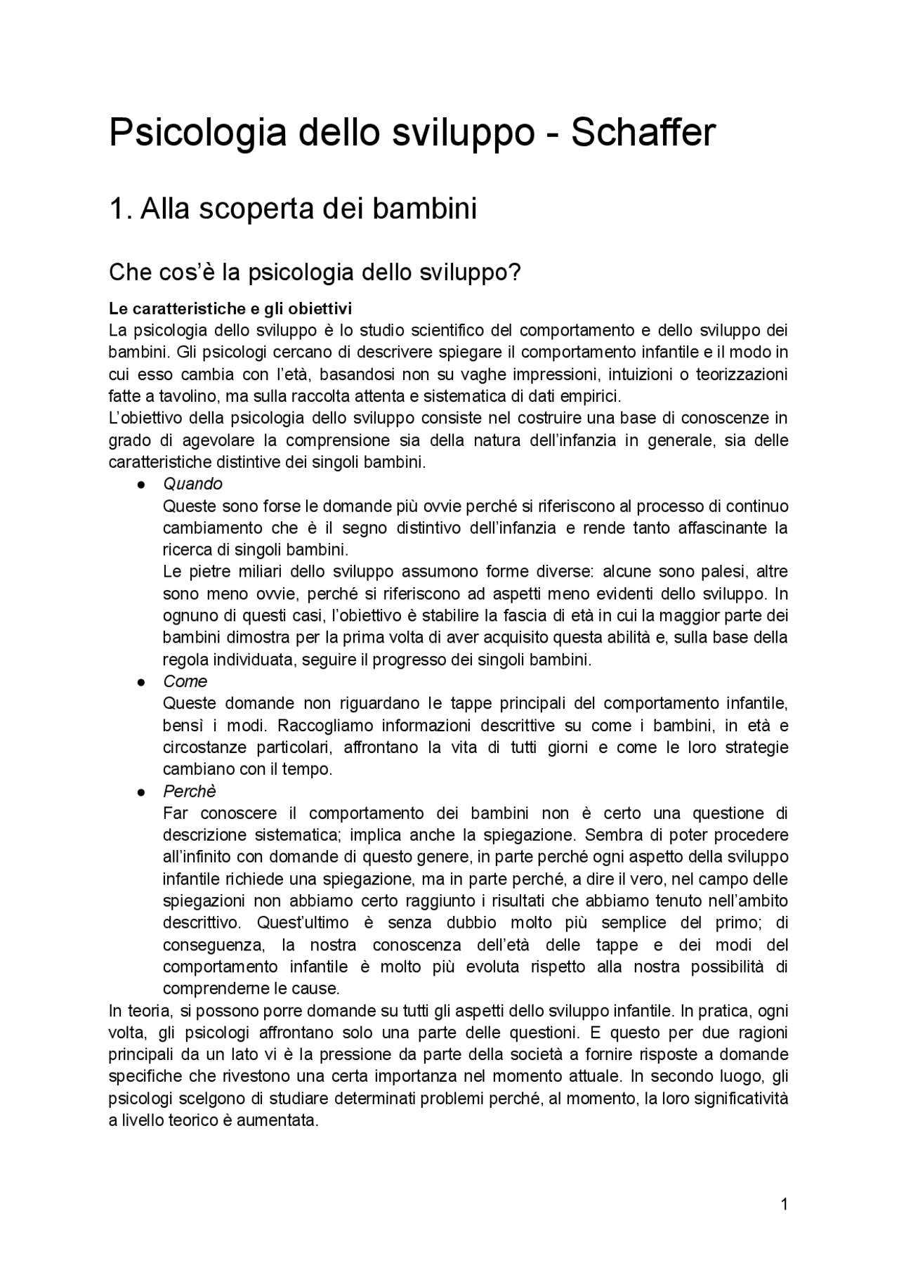 Psicologia dello sviluppo - Rudolph Schaffer - Docsity