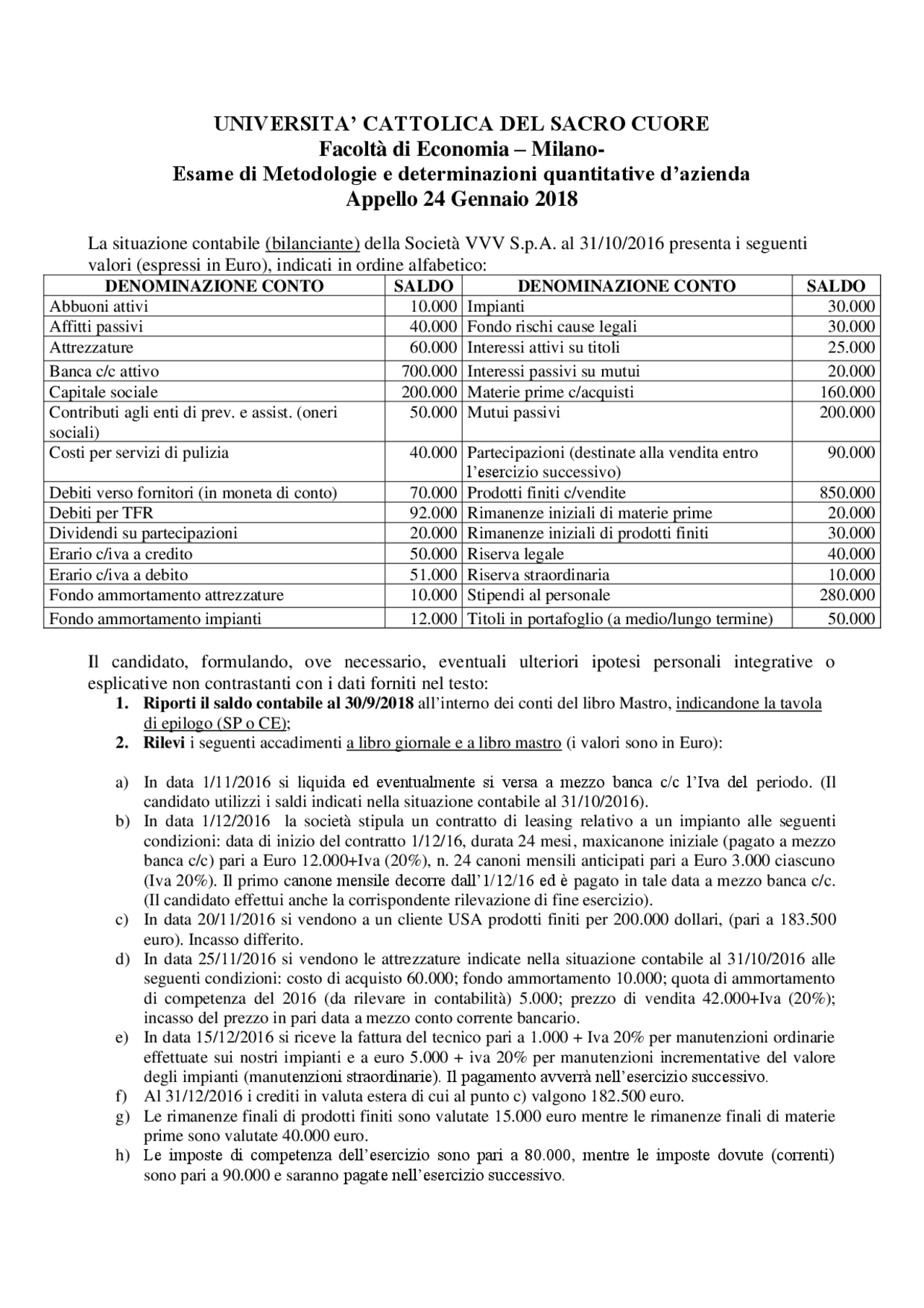 Tema Desame Di Metodologie Unicatt Docsity