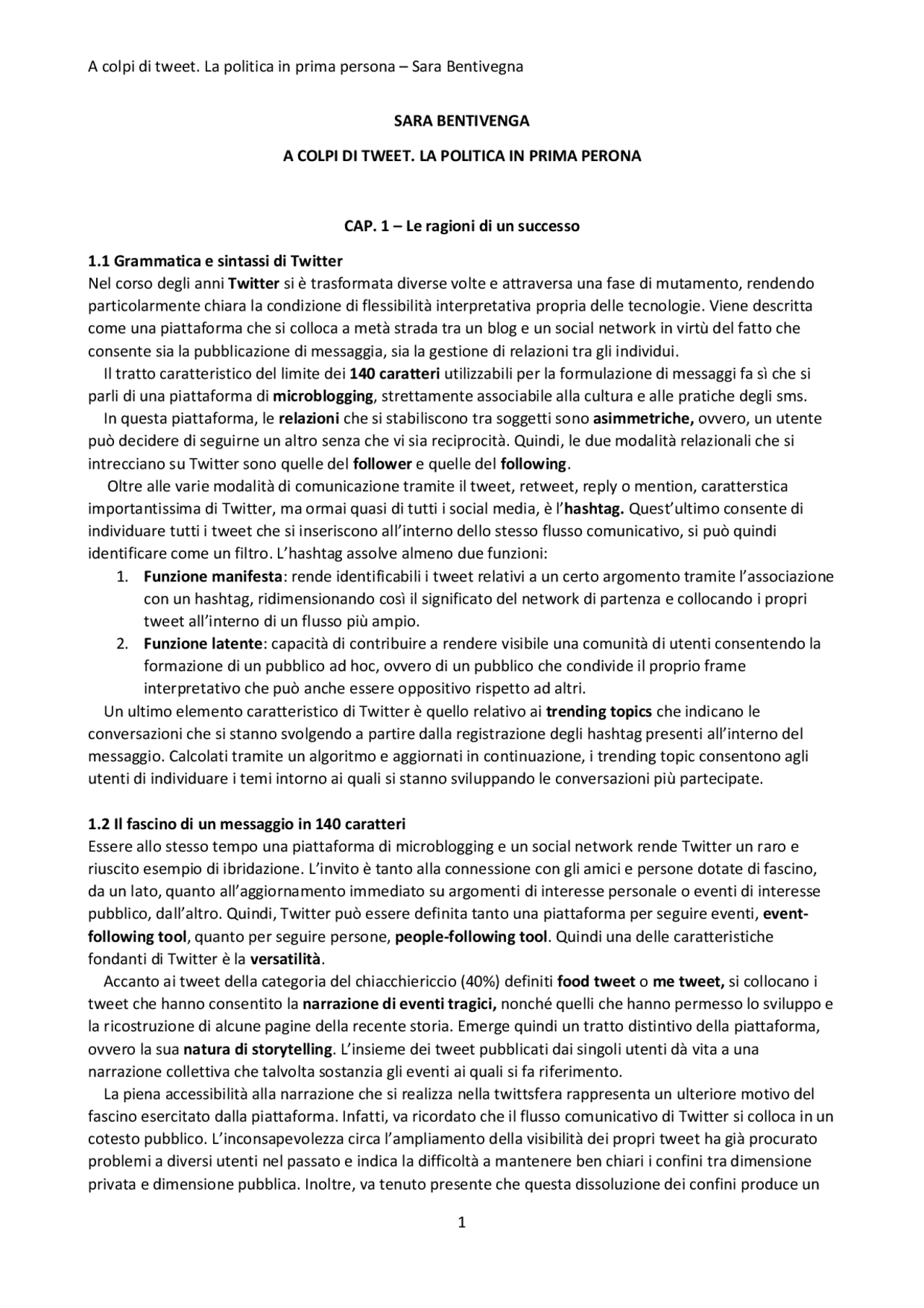 A Colpi Di Tweet Riassunto Docsity