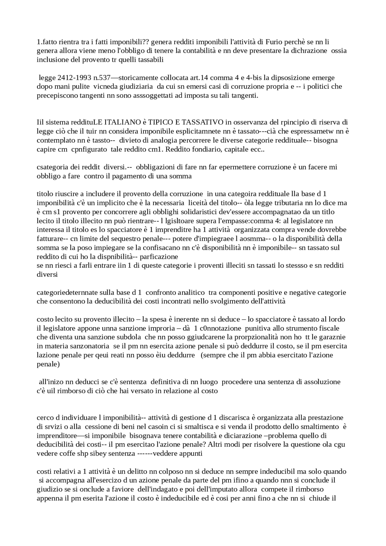 Appunti Lezione Documento Tributario Docsity