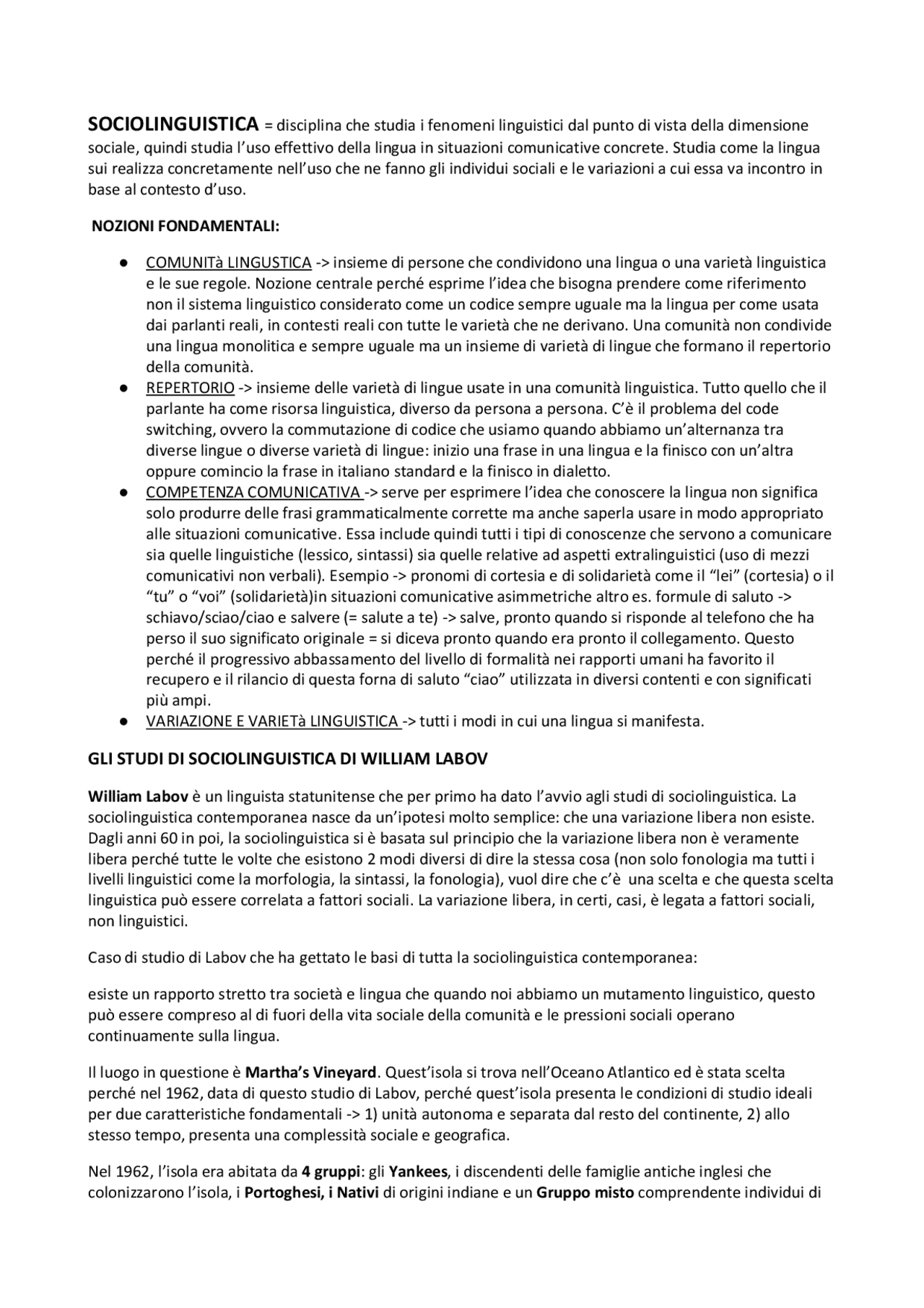 Linguistica Sociolinguistica Rocca Docsity