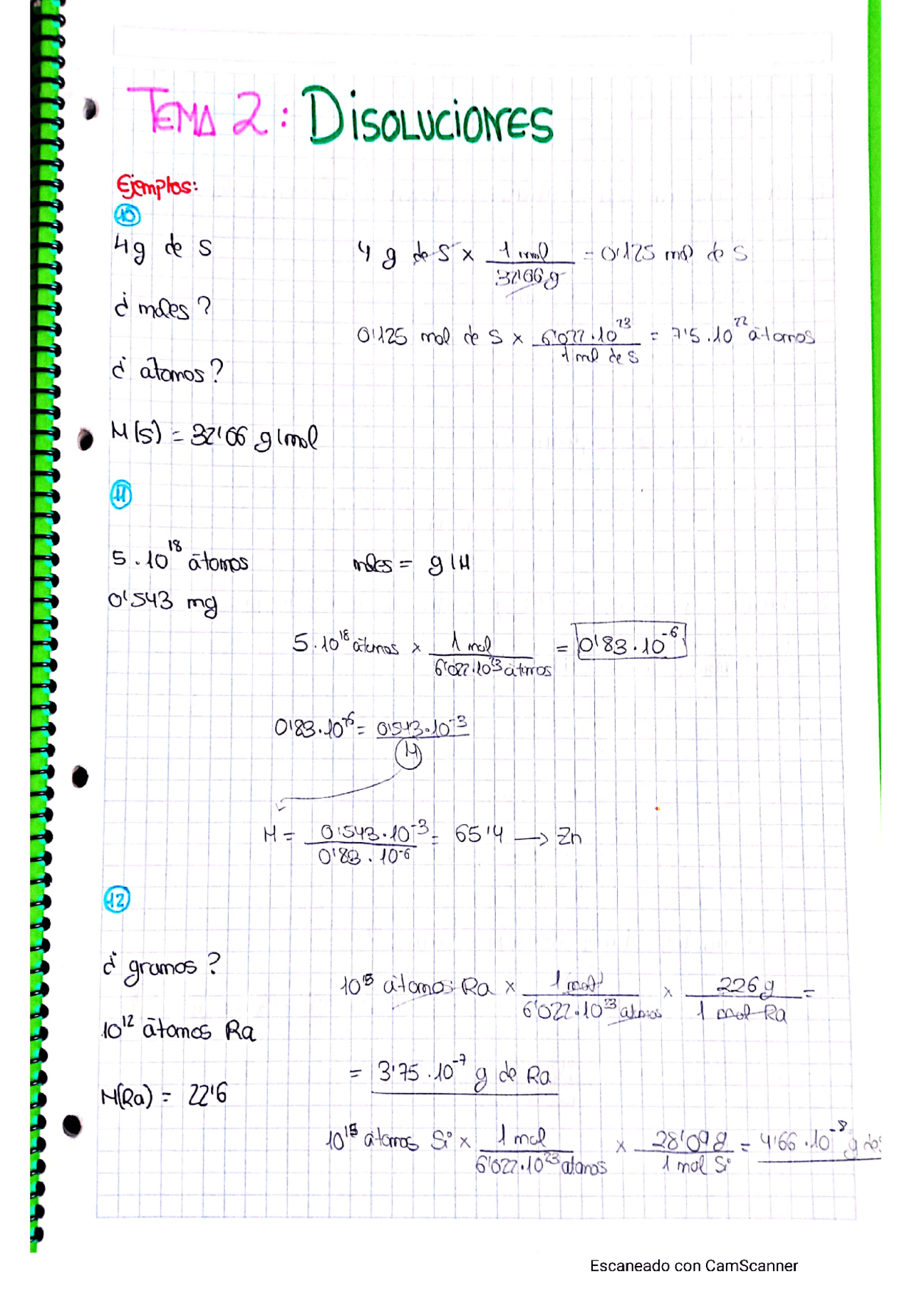 DISOLUCIONES Y REACCIONES QUÍMICAS 1º BACHILLERATO - Docsity