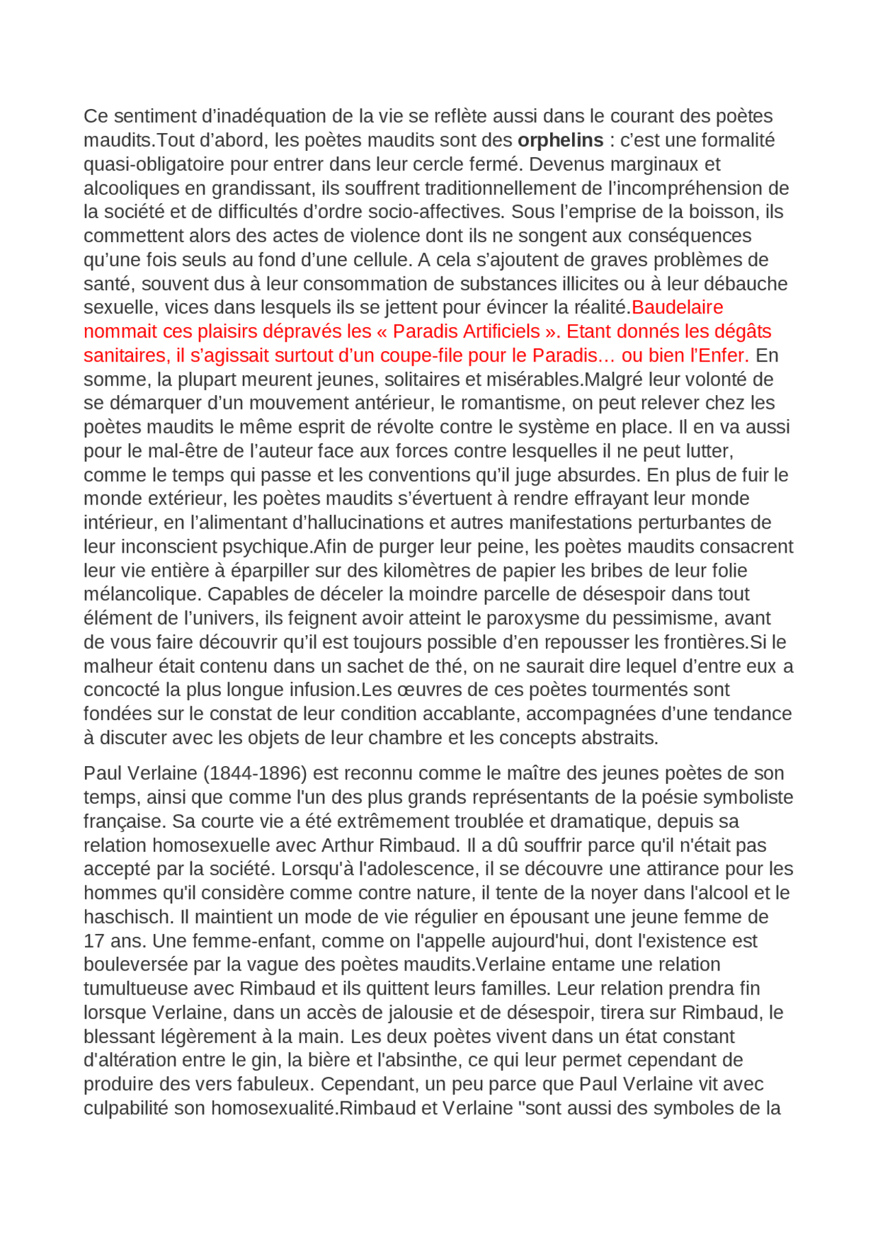 I Poeti Maledetti E Verlaine Docsity