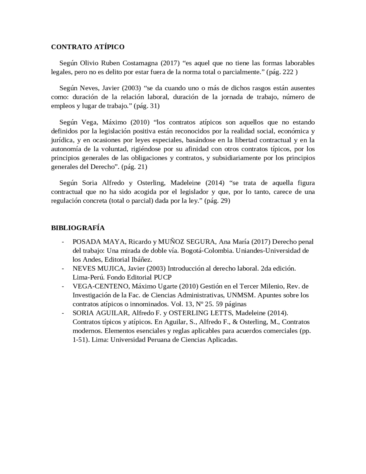 Contrato Atípico - Derecho Laboral - Docsity