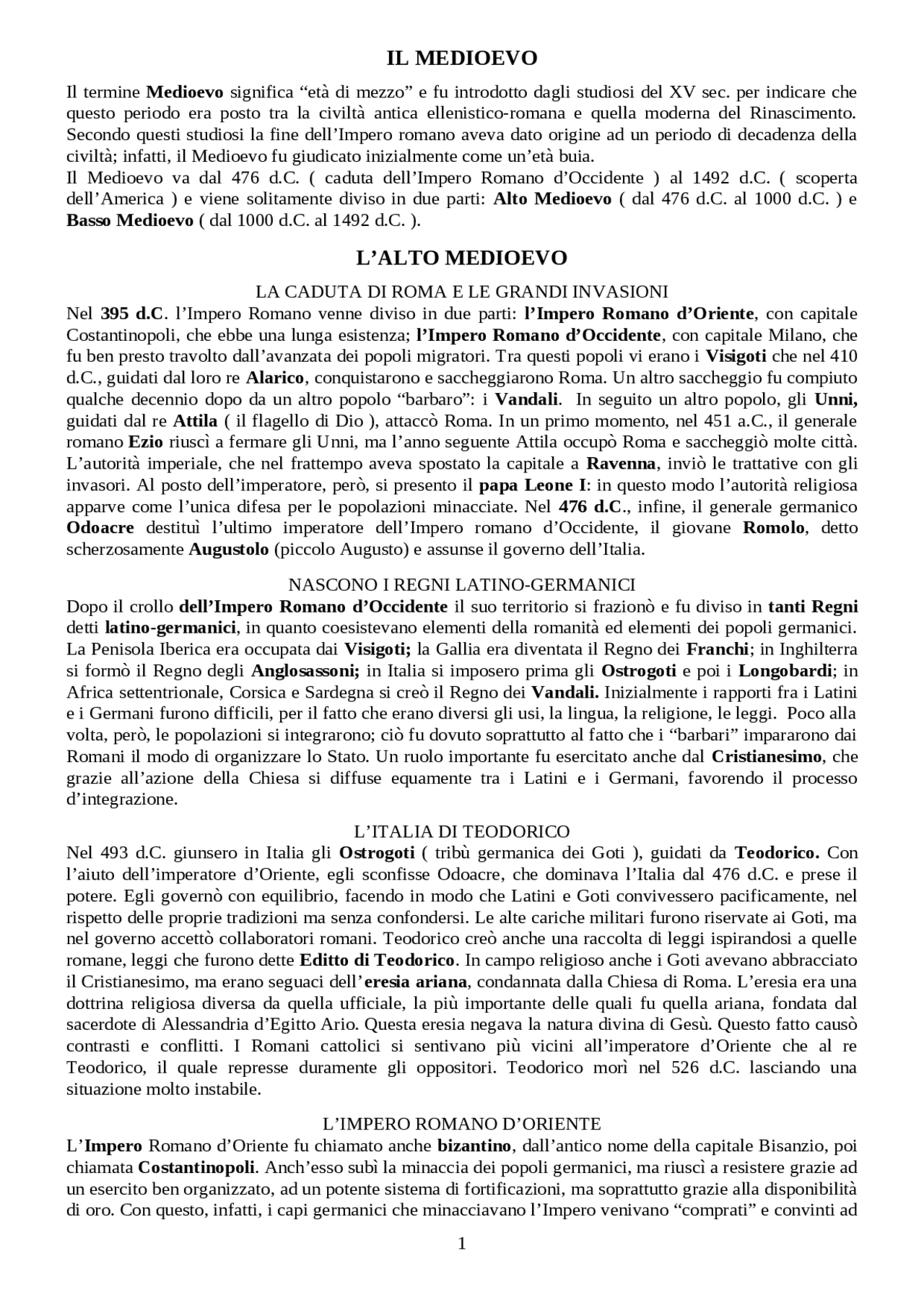 Il Medioevoalto E Basso Docsity