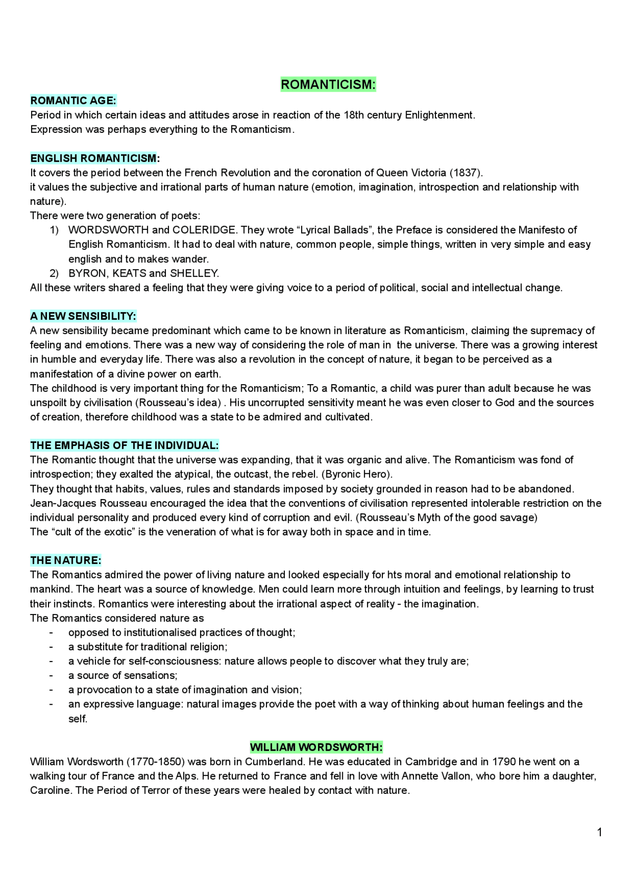 Programma di INGLESE per maturità - Docsity