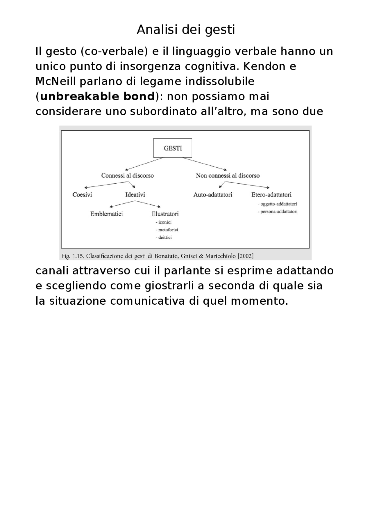 Classificazione e analisi dei gesti - Docsity