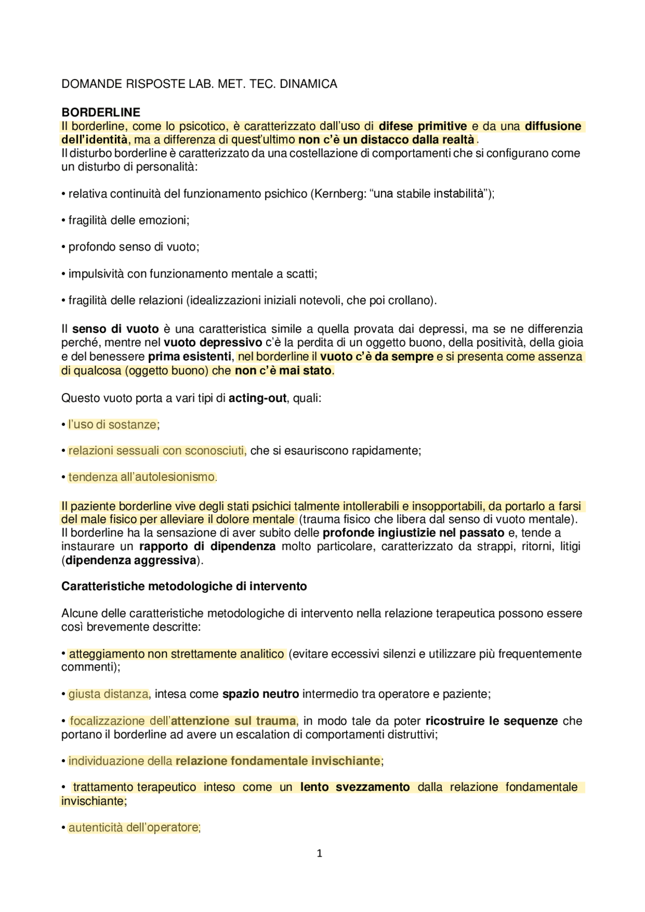 Domande E Risposte Laboratorio Di Metodologie E Tecniche Del Colloquio