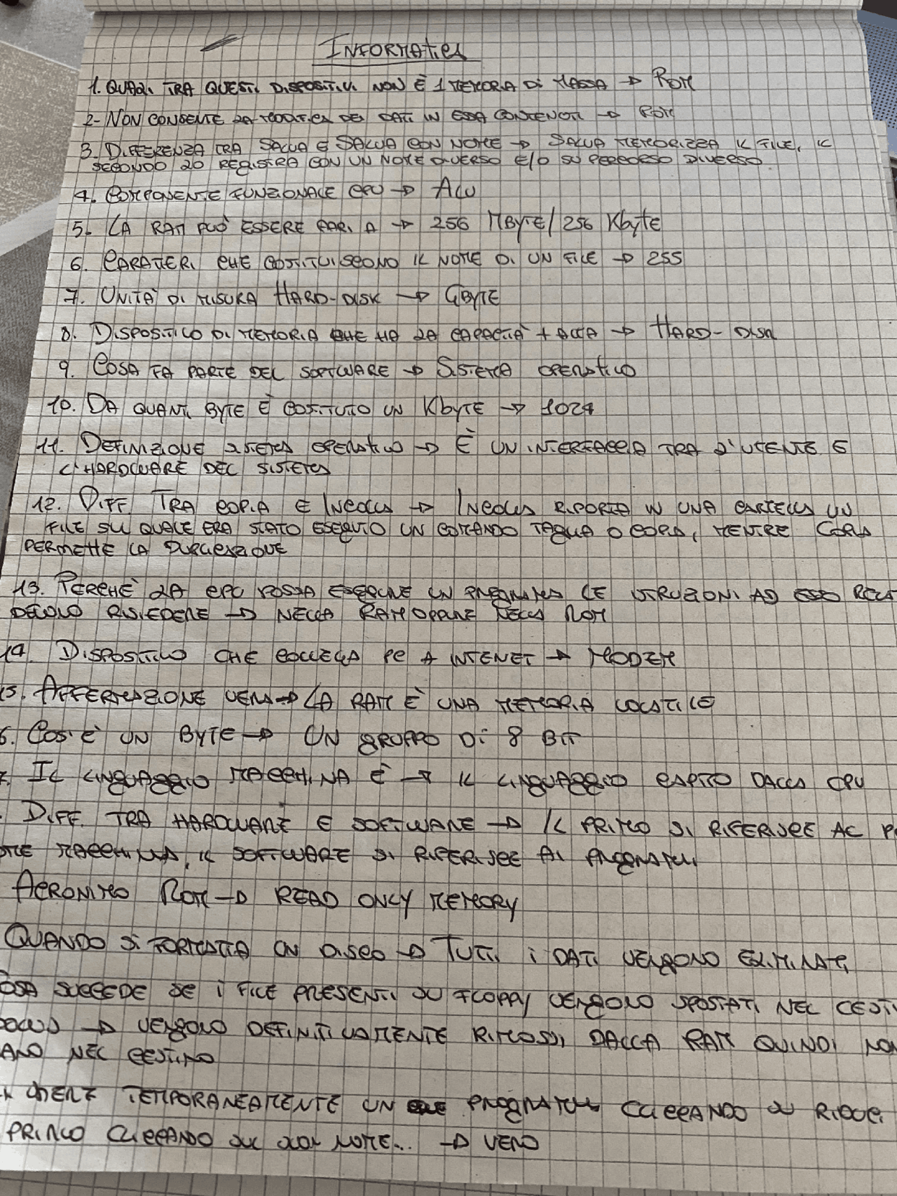 Domande Informatica Esame Docsity
