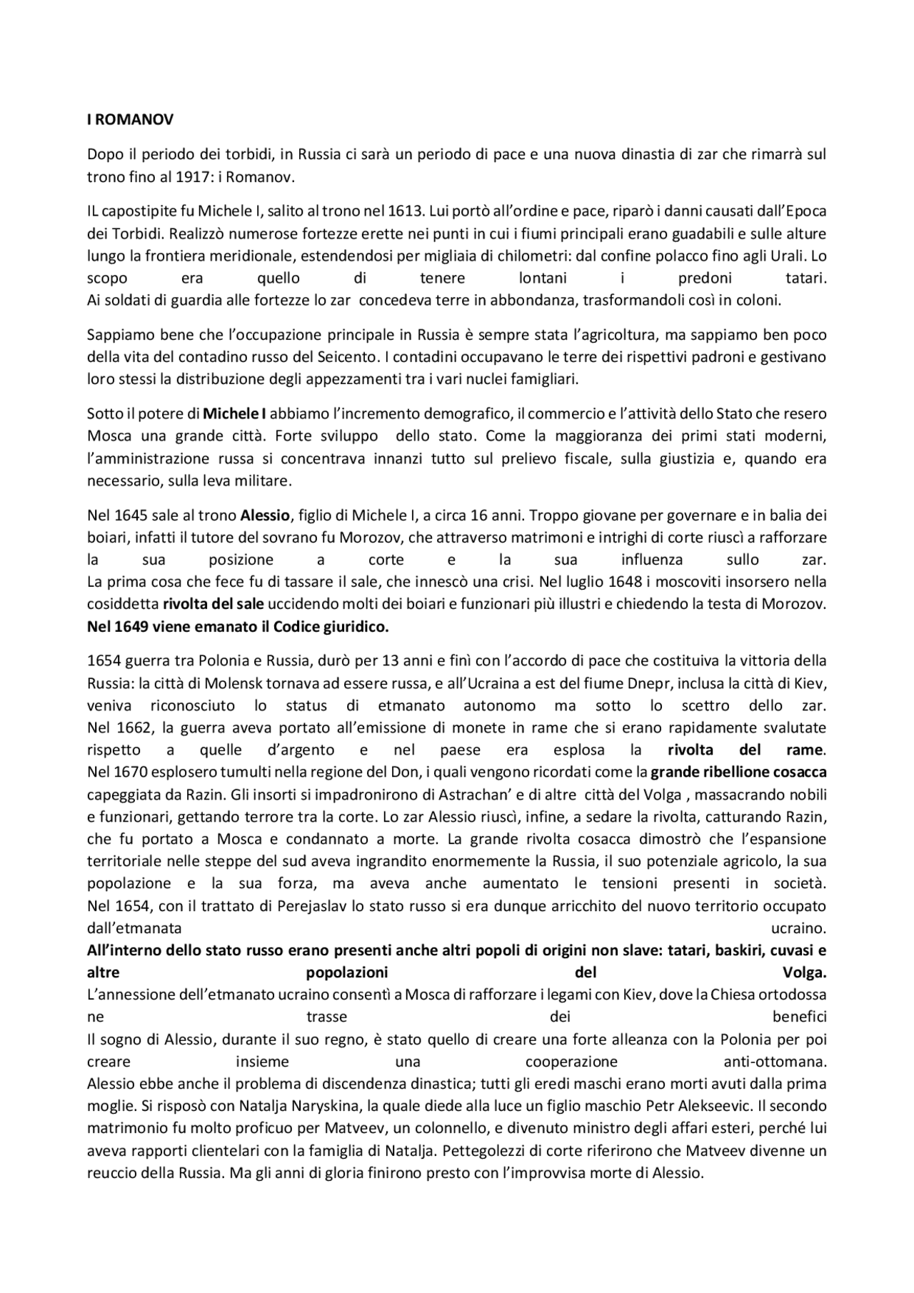 La Dinastia Dei Romanov Docsity