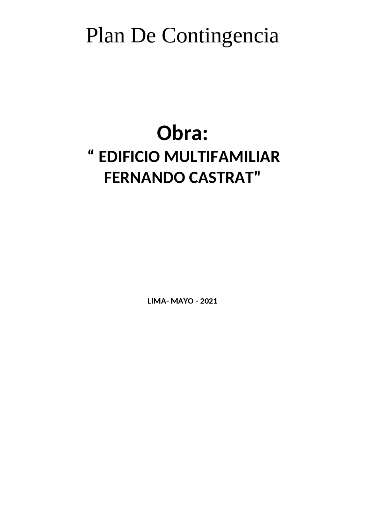 Plan de contingencia - Docsity