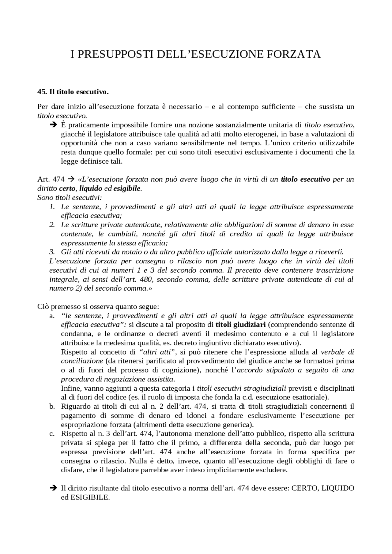 Lesecuzione Forzata Appunti Di Diritto Processuale Civile Docsity
