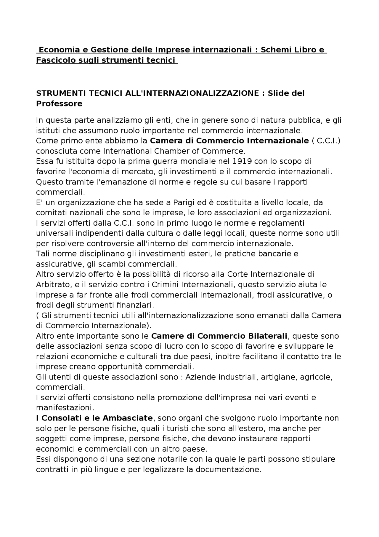 Riassunto Egi Tor Vergata Docsity