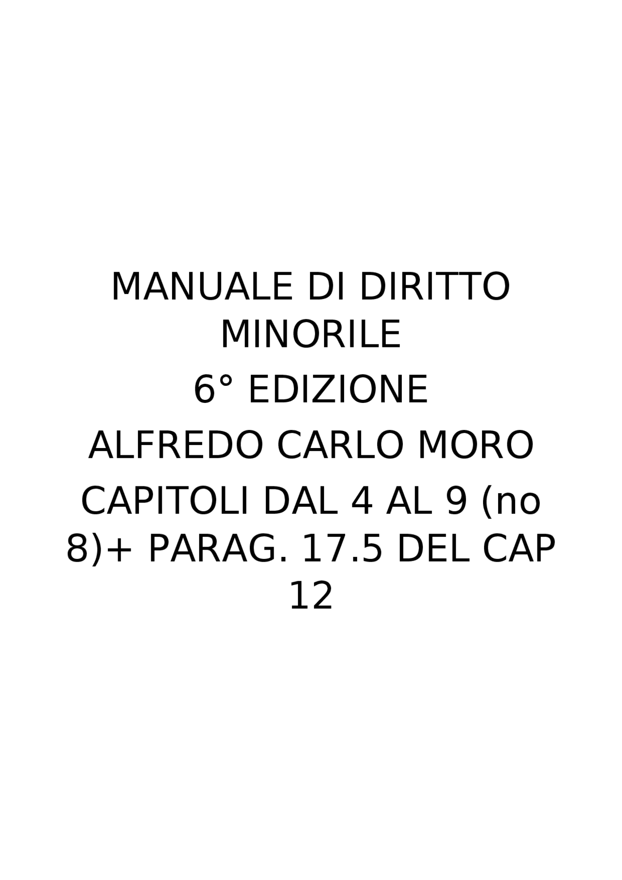 Manuale Di Diritto Minorile Acmoro Esame Prof Ciaschini Docsity