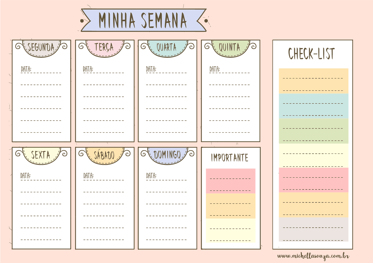 Weekly Planner Planner Semanal Docsity