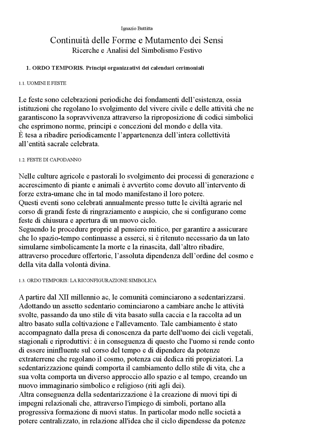 Continuità Delle Forme E Mutamento Dei Sensi Docsity