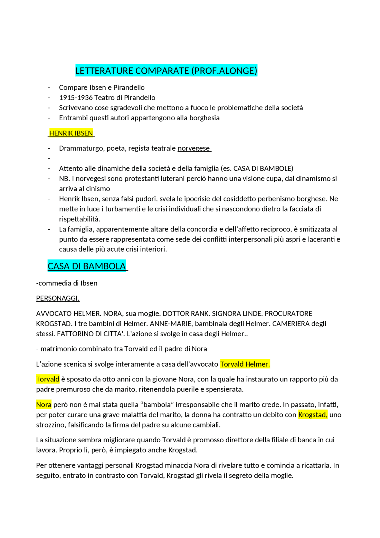 Letterature comparate con Alonge | Apuntes de Letterature comparate ...