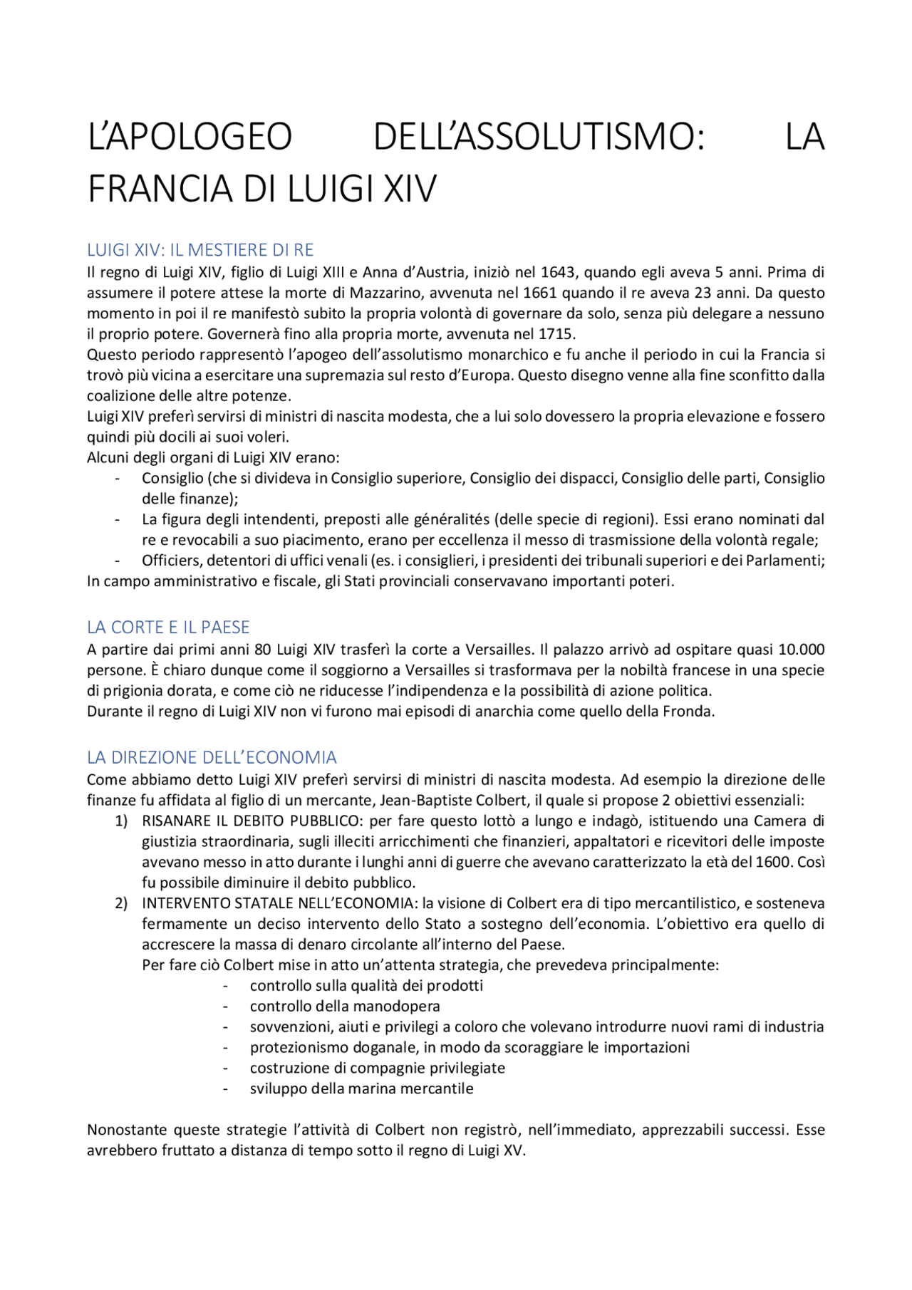 La Francia Di Luigi Xiv Docsity