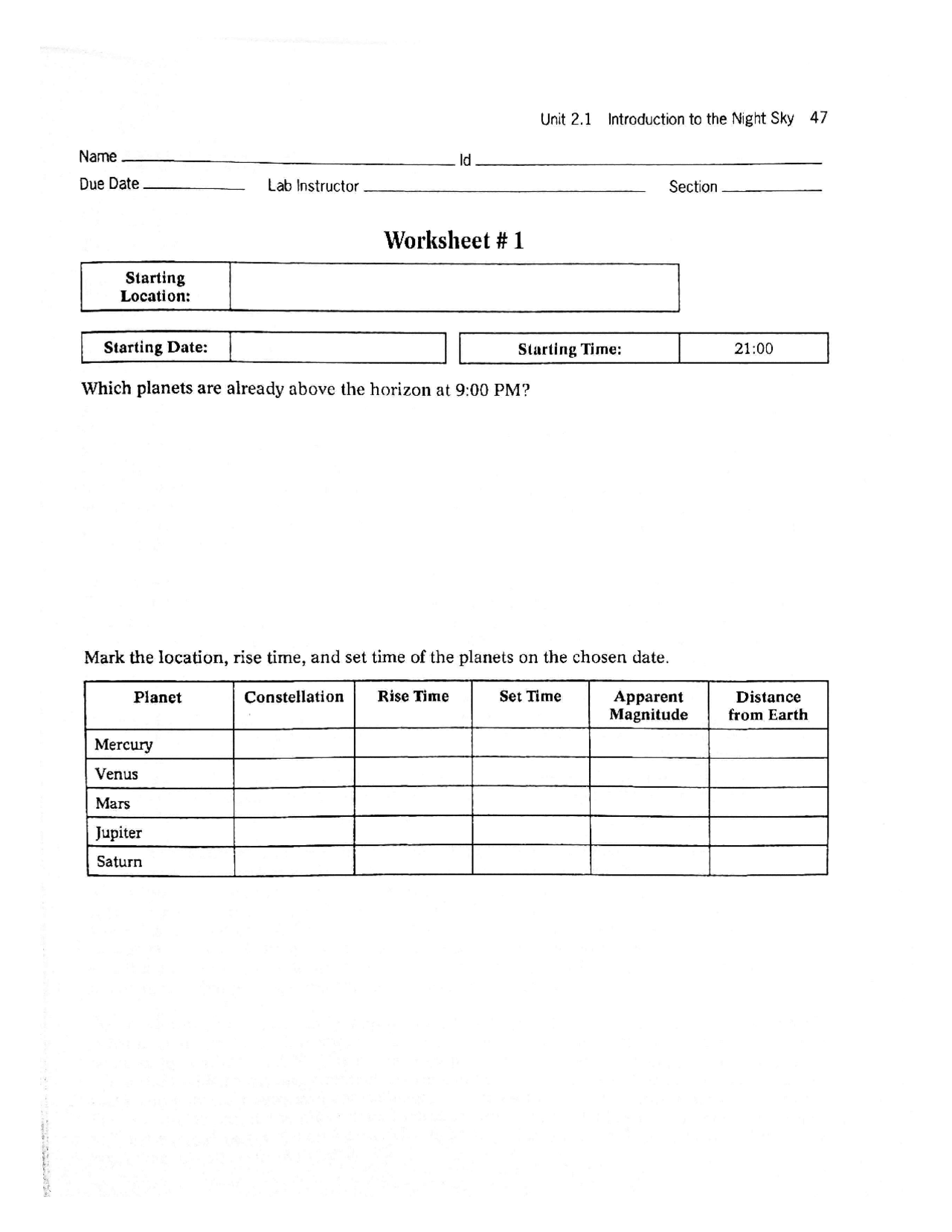 Astro Homework That Docsity
