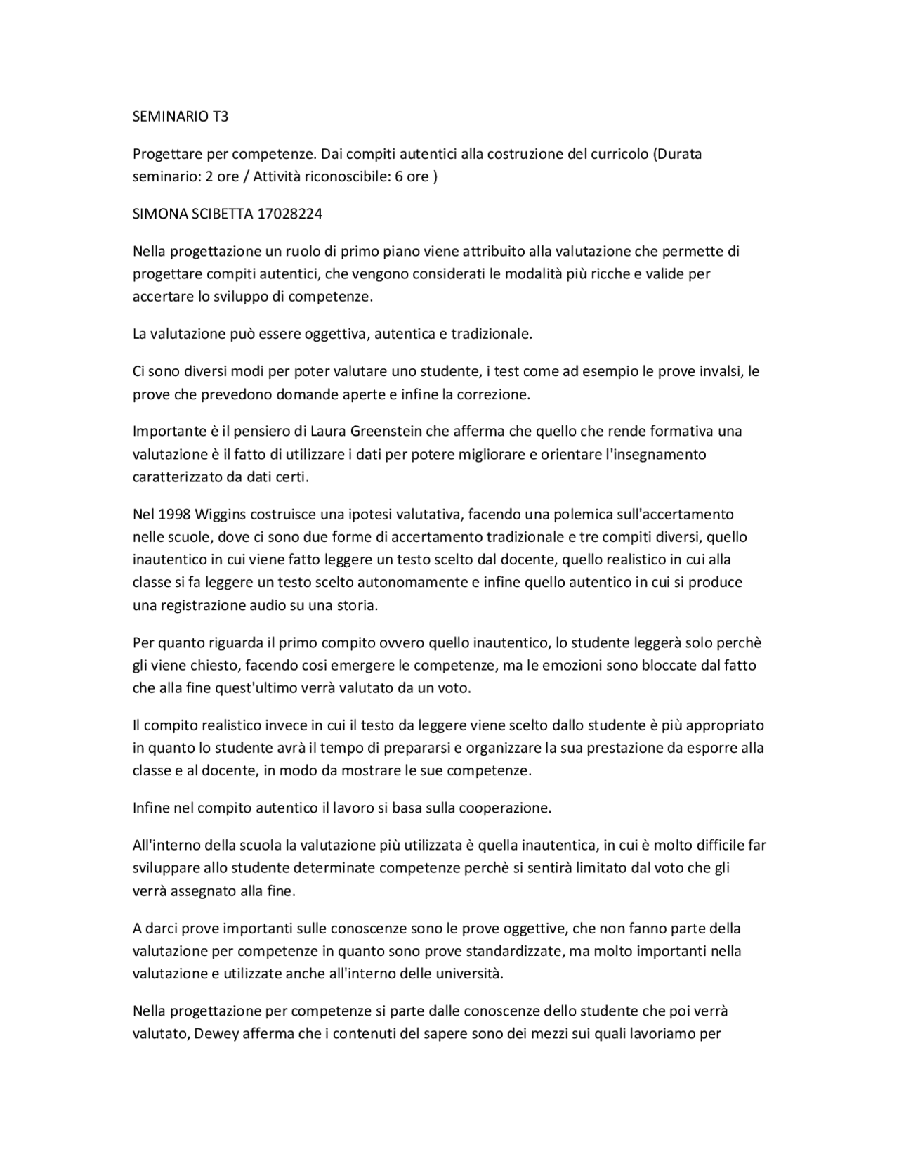 Progettare per competenze. Dai compiti autentici alla costruzione del curricolo - Docsity