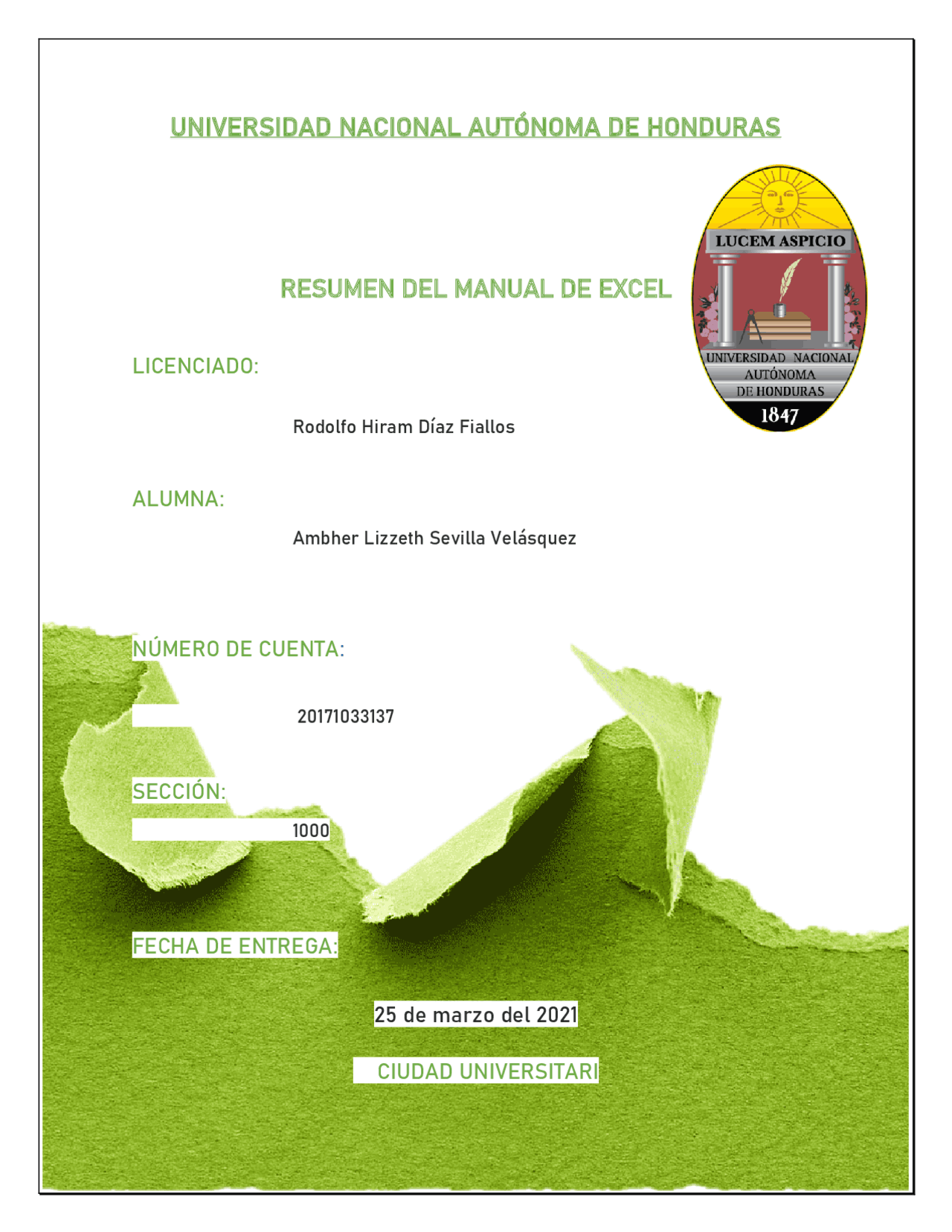 Resumen sobre Microsoft Excel - Docsity