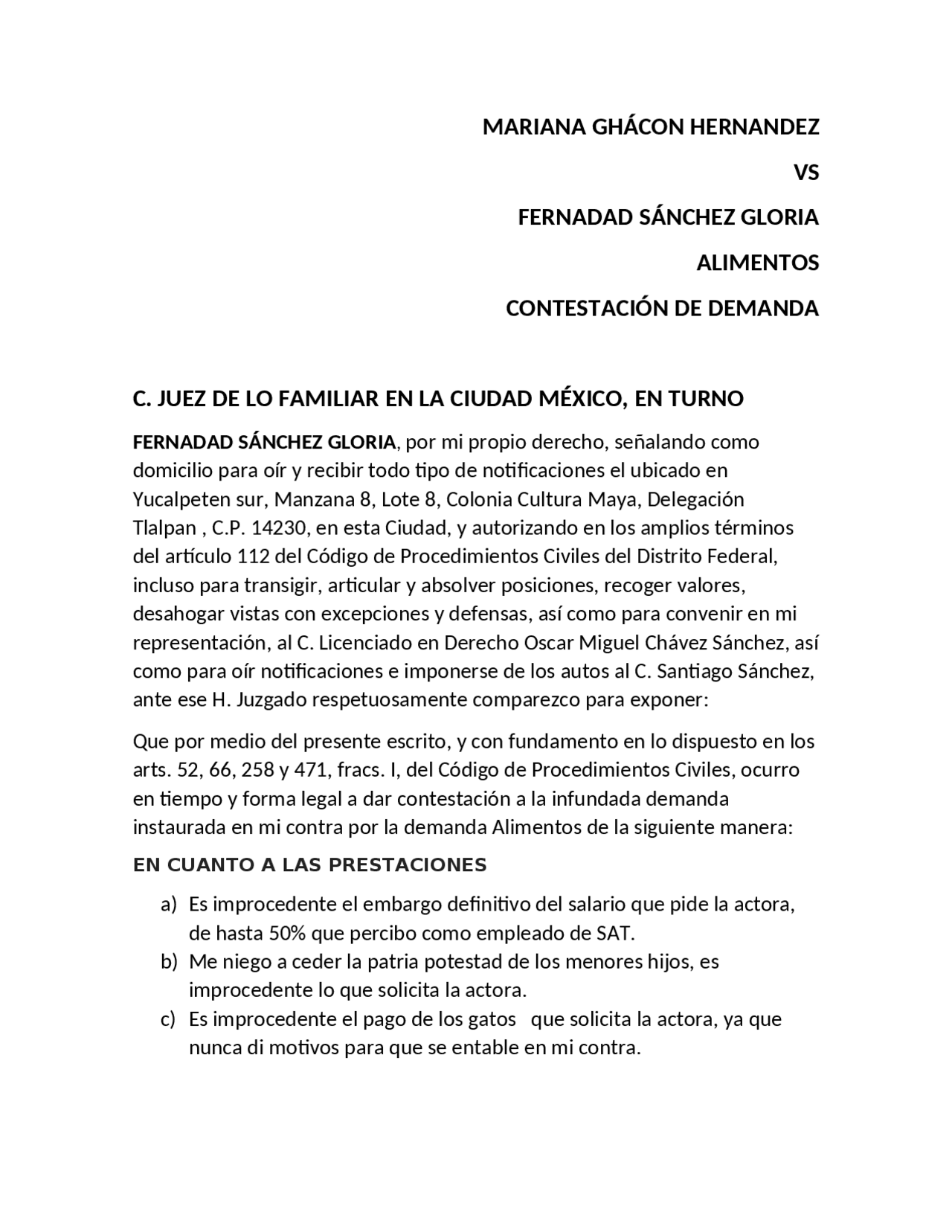 Como hacer una contestación de demanda - Docsity