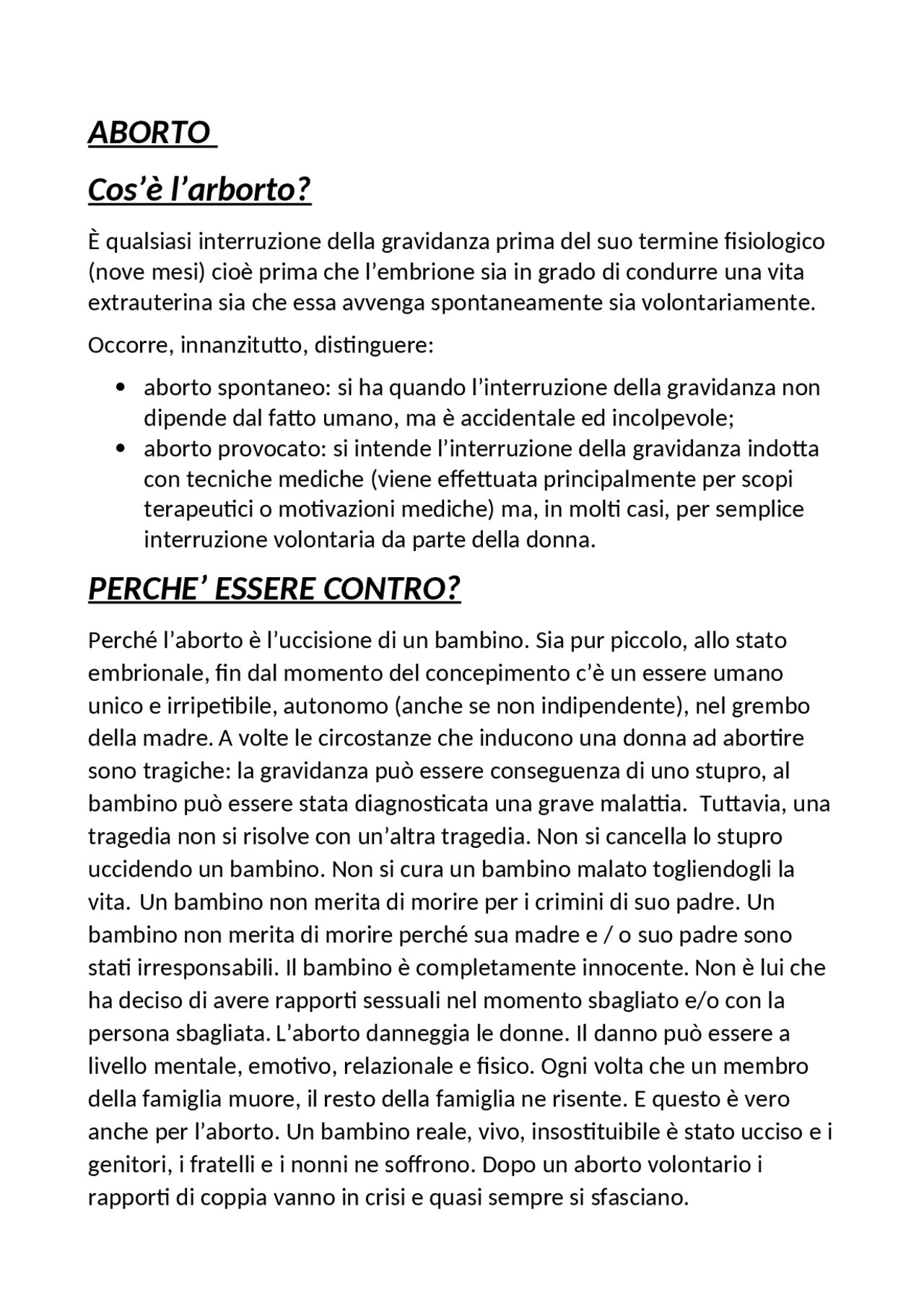 Laborto E La Soluzione Migliore Docsity