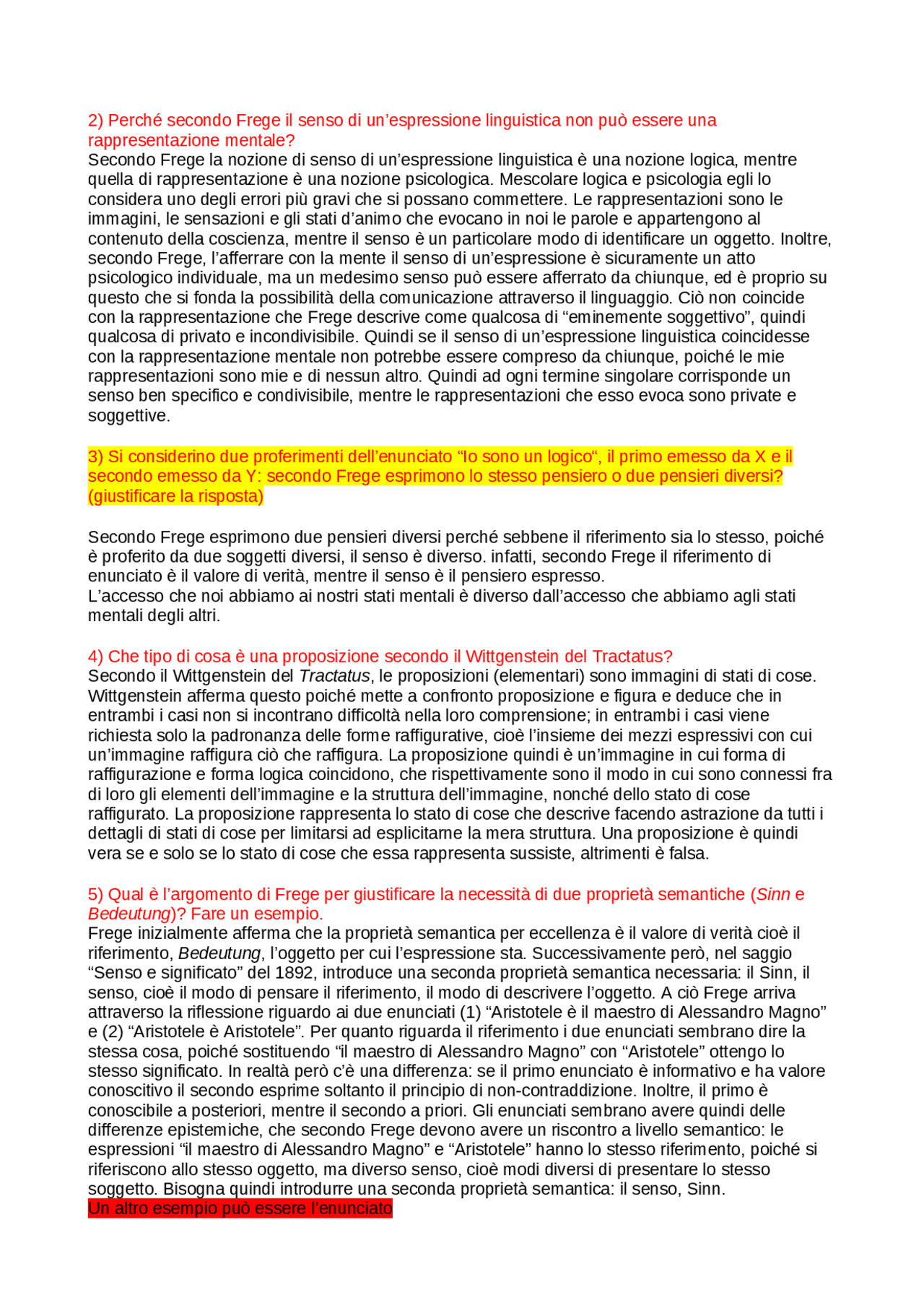 Risposte Domande Esame Filosofia Del Linguaggio Docsity