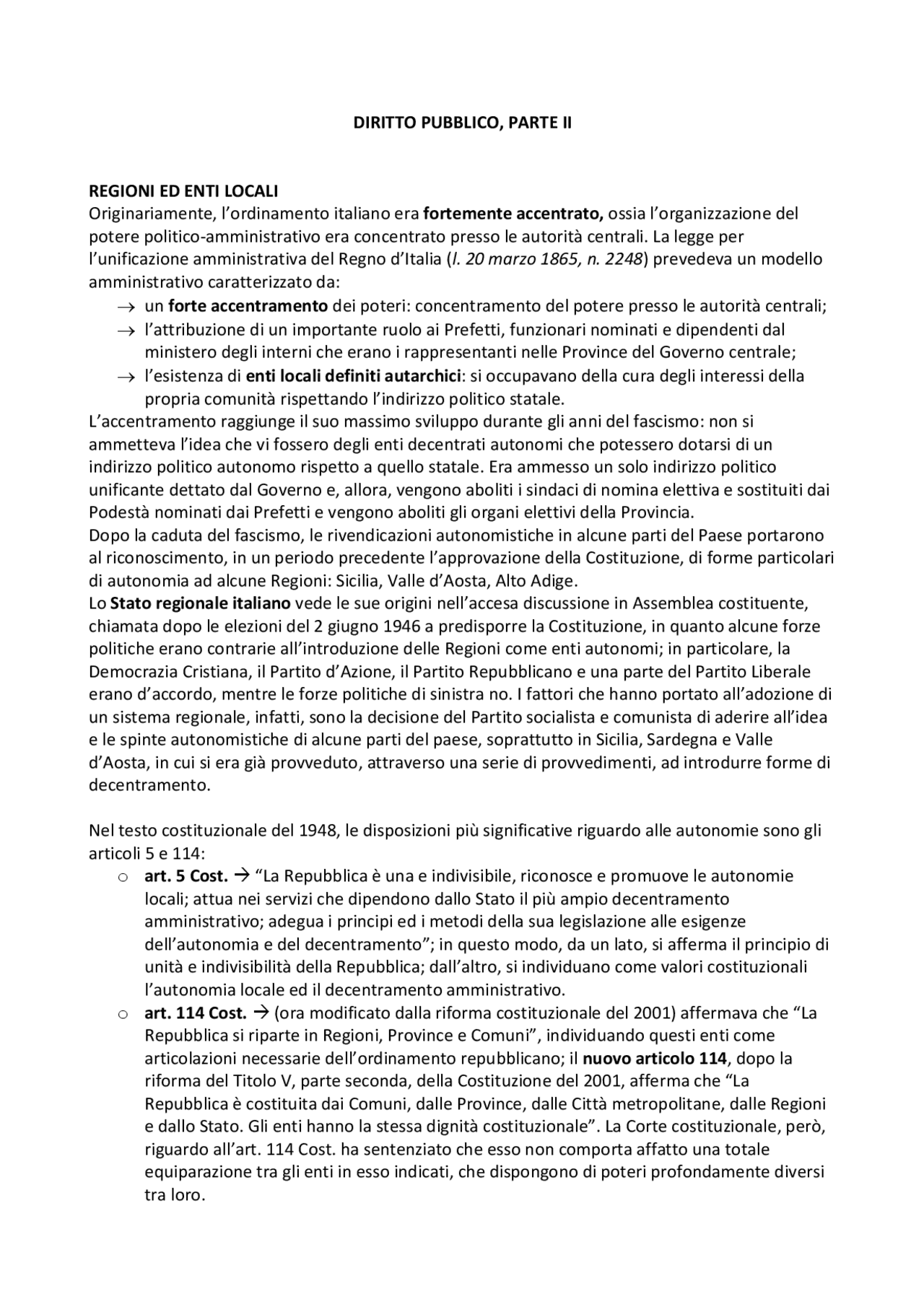 Appunti Diritto Pubblico Maps Unimi Docsity