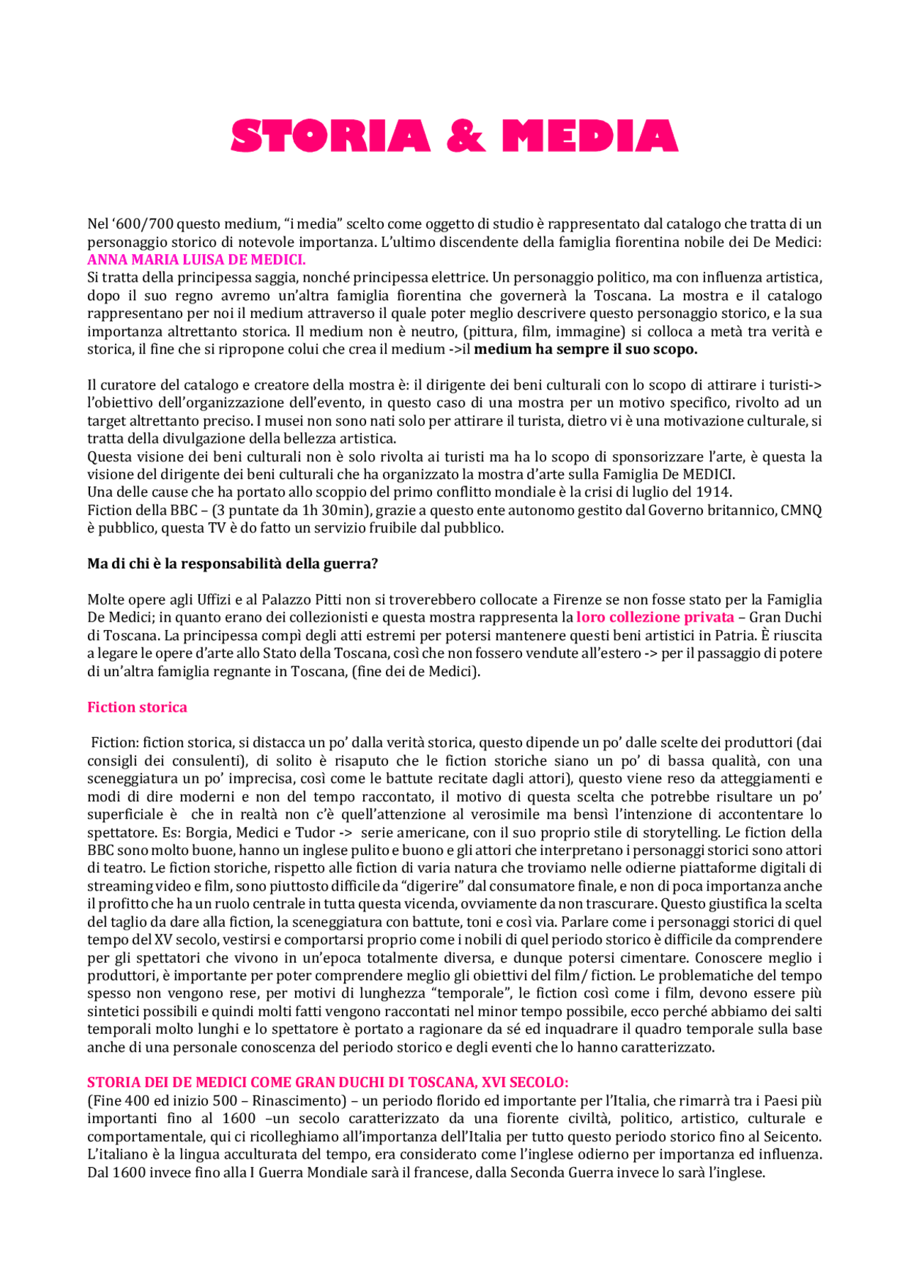 Appunti Storia E Media 2021 Docsity