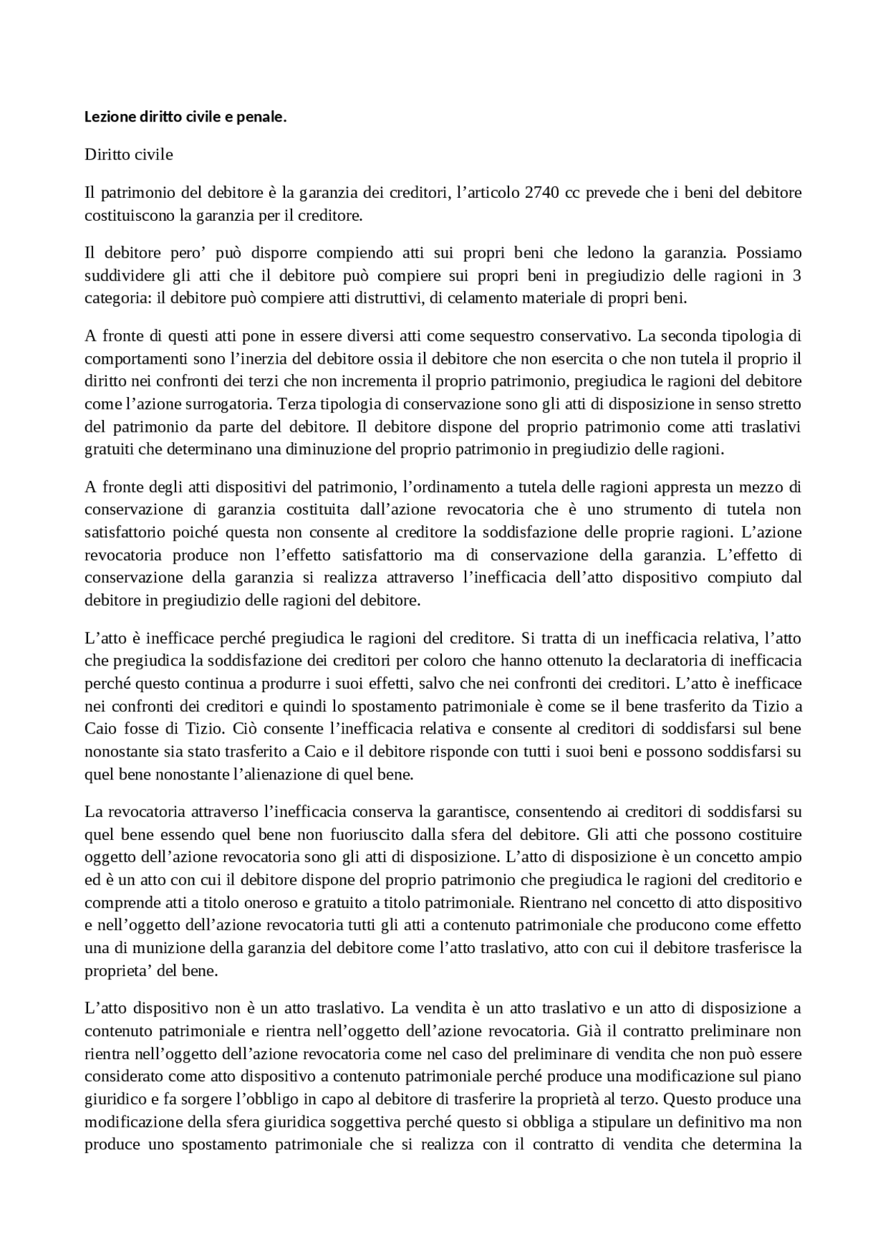 Lezione Diritto Civile Docsity