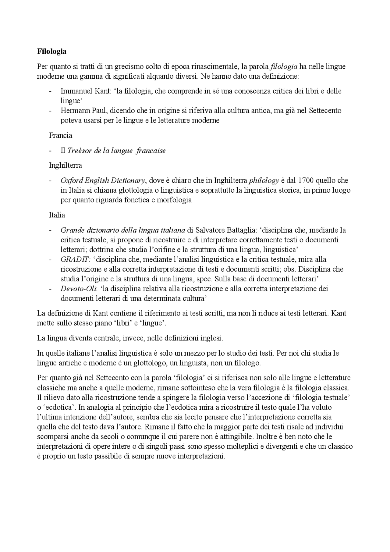 Riassunto Manuale Prima Lezione Di Filologia Di Varvaro Docsity